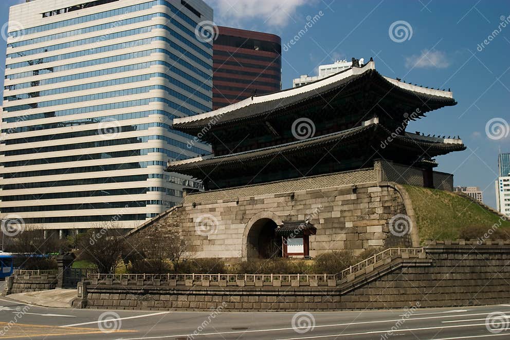 Ancient City Gate and Skyline Stock Image - Image of gate, downtown ...