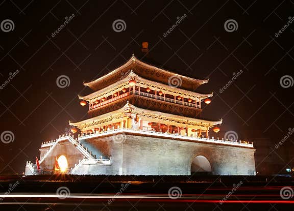 Ancient City Gate Tower in Xi an of China Stock Photo - Image of ...