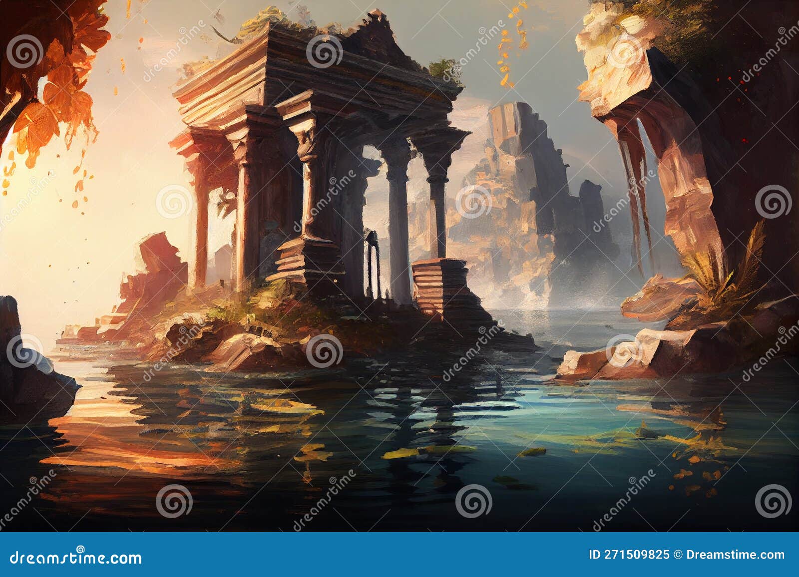 The Ancient City is Gradually Sinking into the Water. AI Generated ...