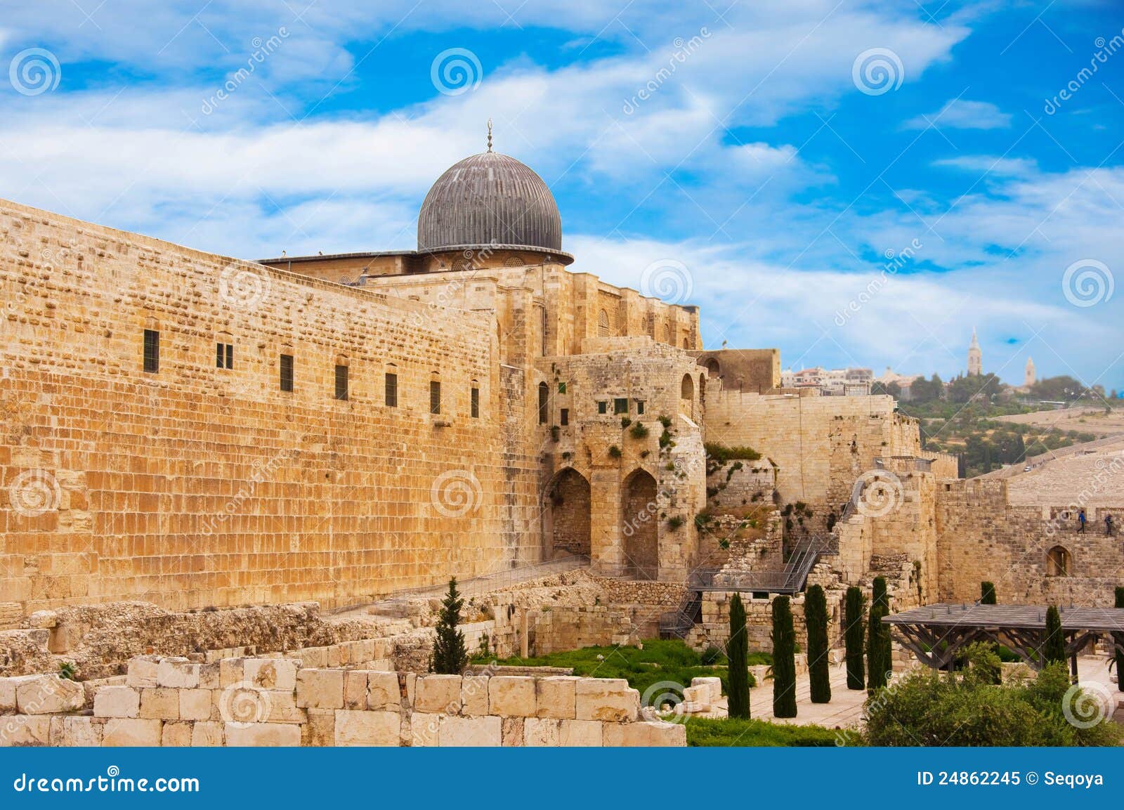 Ancient city of Jerusalem stock image. Image of history - 24862245