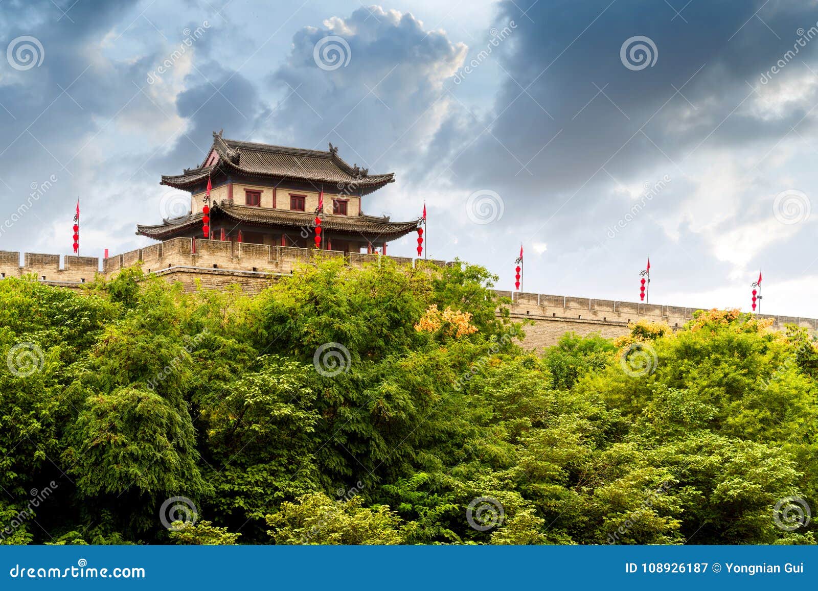 Ancient City Wall stock image. Image of lantern, asian - 108926187