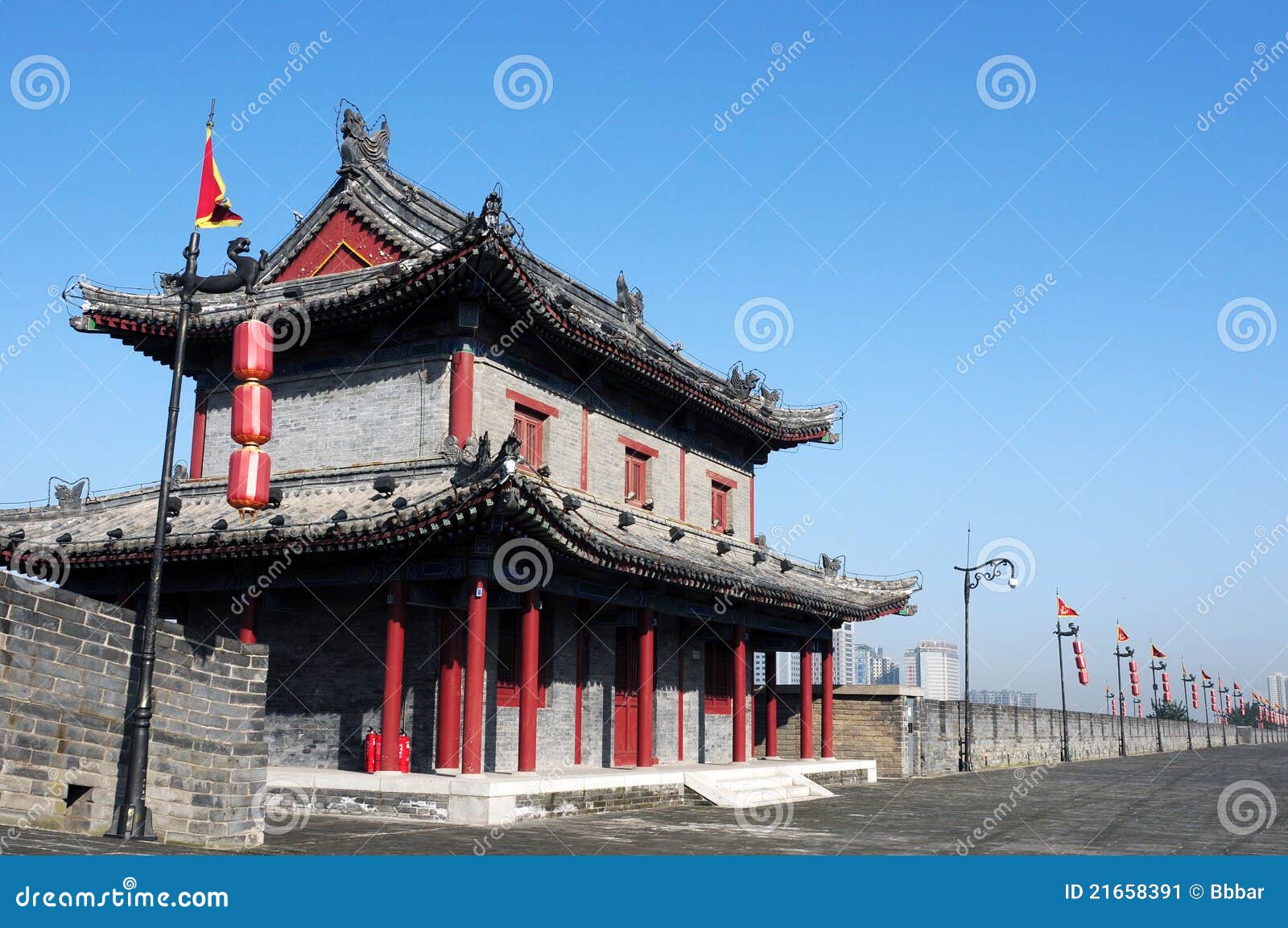 Ancient City Wall of Xian, China Stock Image - Image of landmark ...
