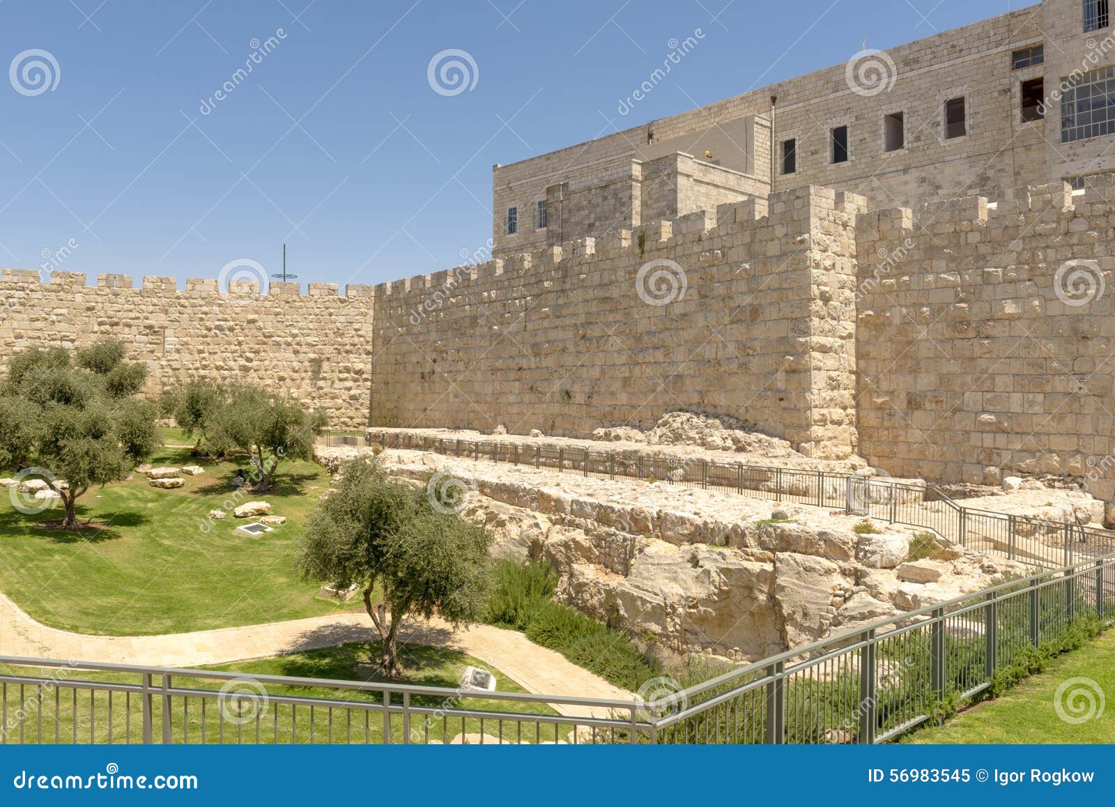 The Ancient City Walls and Towers in the Old Jerusalem Stock Image ...