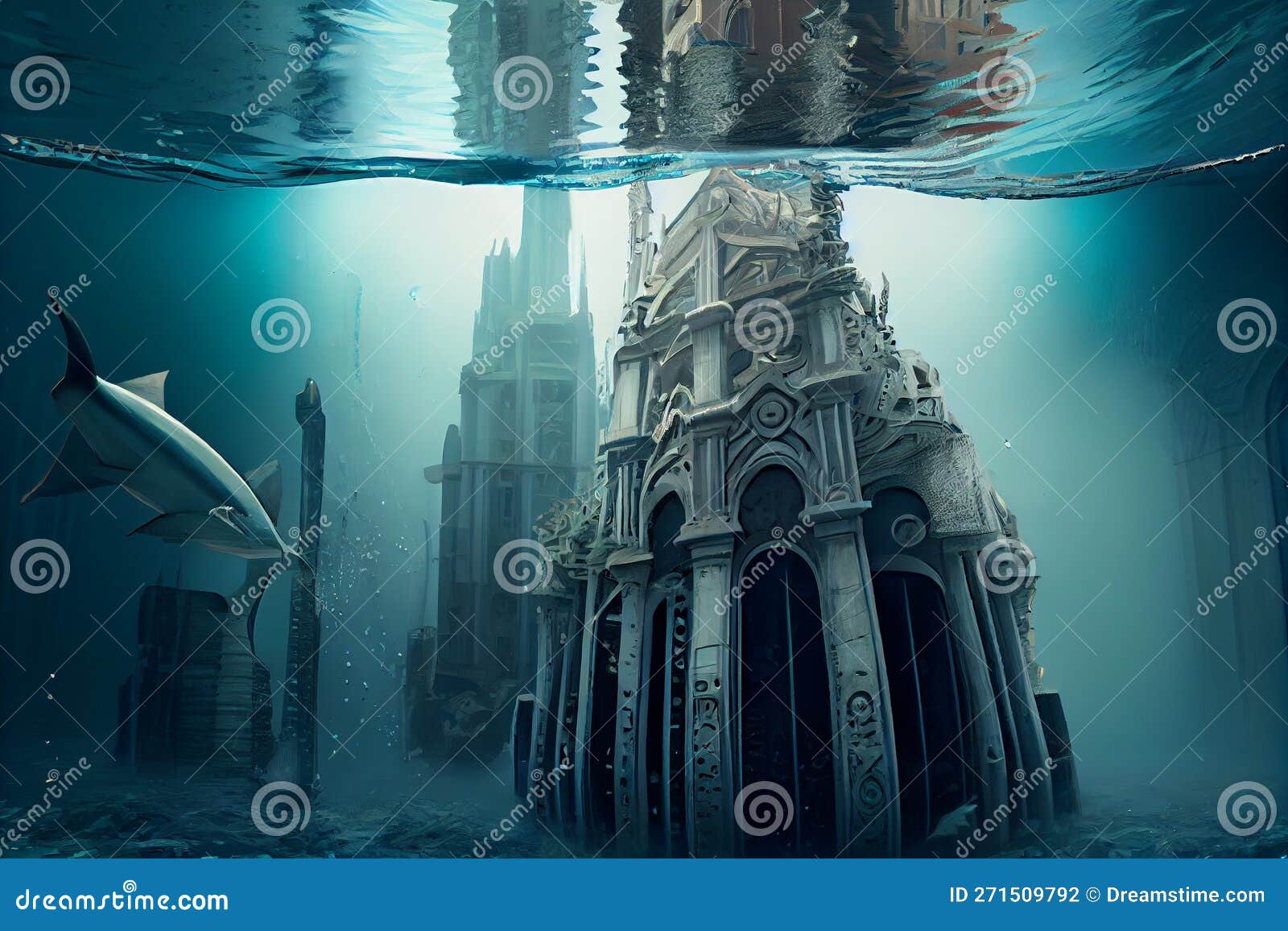 Ancient Civilizations Underwater. AI Generated Stock Illustration ...