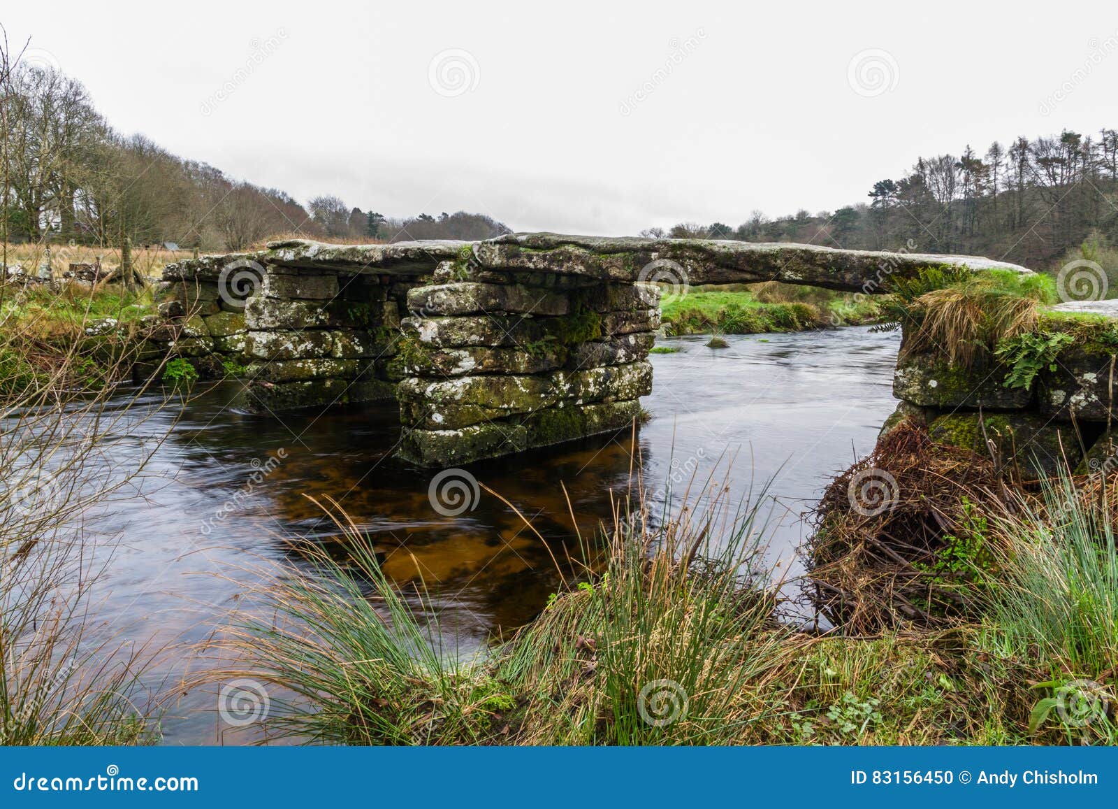 Ancient clapper bridge stock photo. Image of dartmoor - 83156450