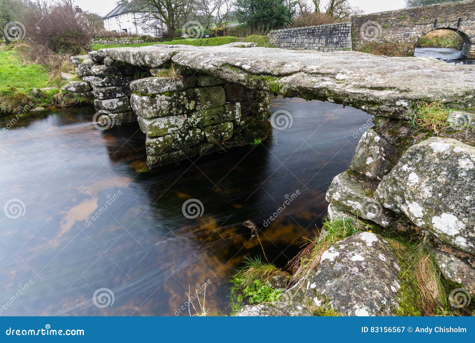 Ancient clapper bridge stock image. Image of history - 83156567