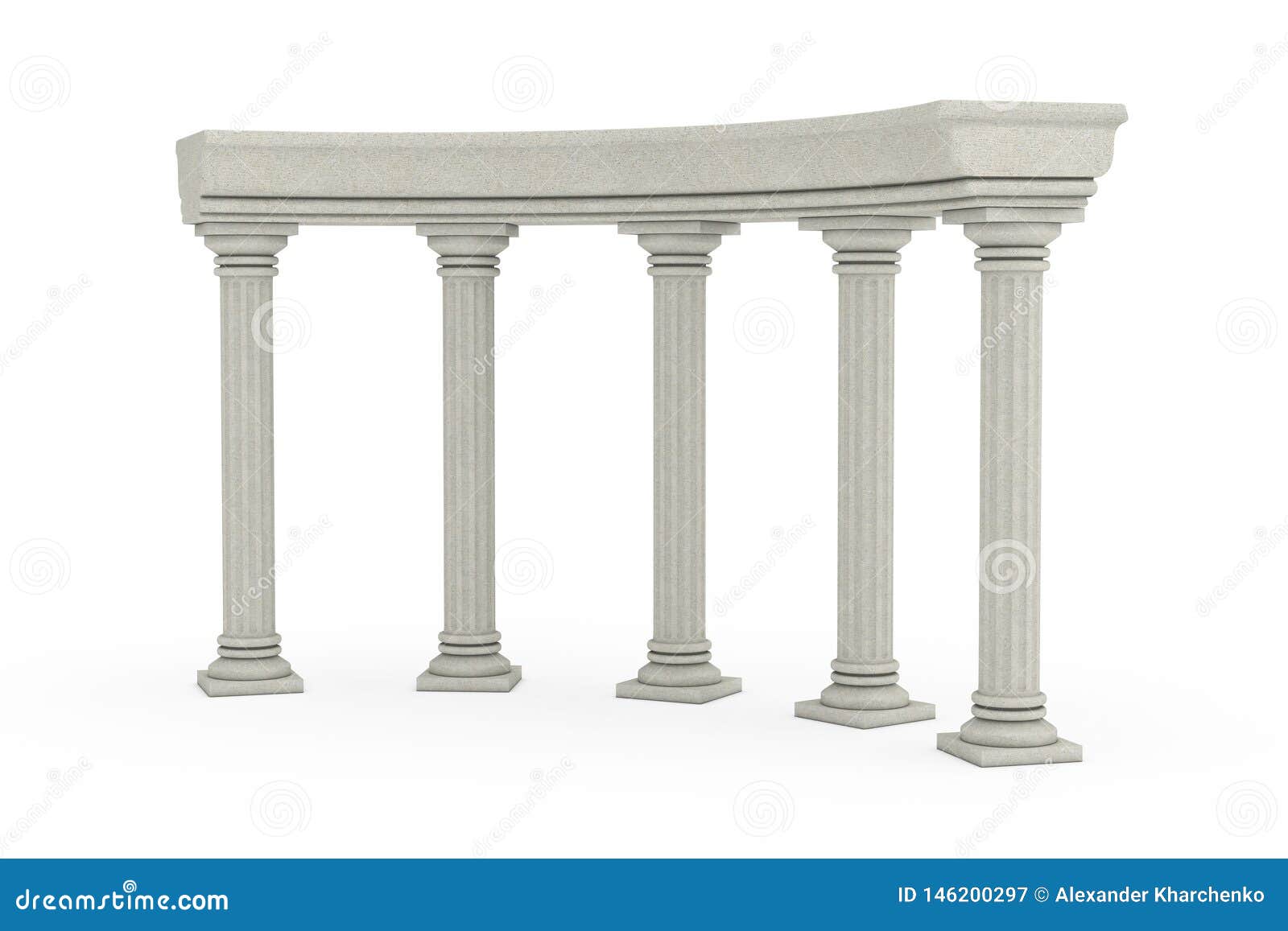 Ancient Classic Greek Column Arc. 3d Rendering Stock Illustration ...