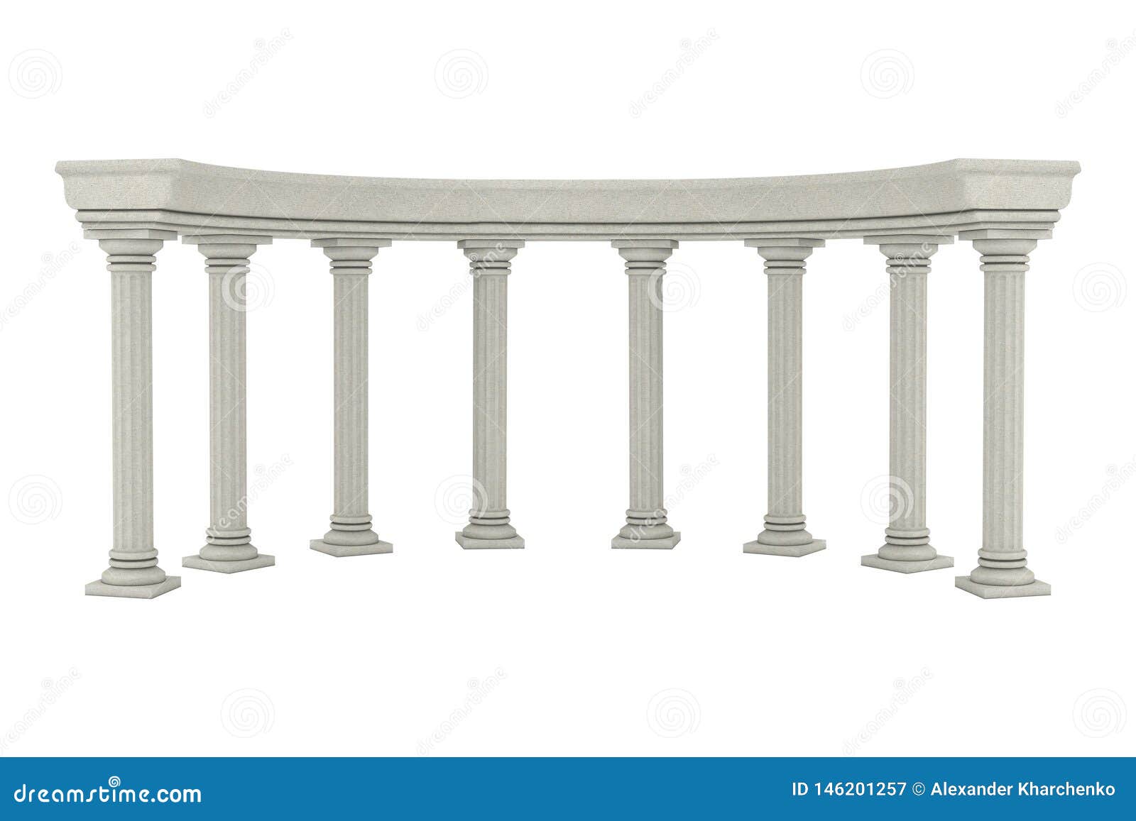 Ancient Classic Greek Column Arc. 3d Rendering Stock Illustration ...
