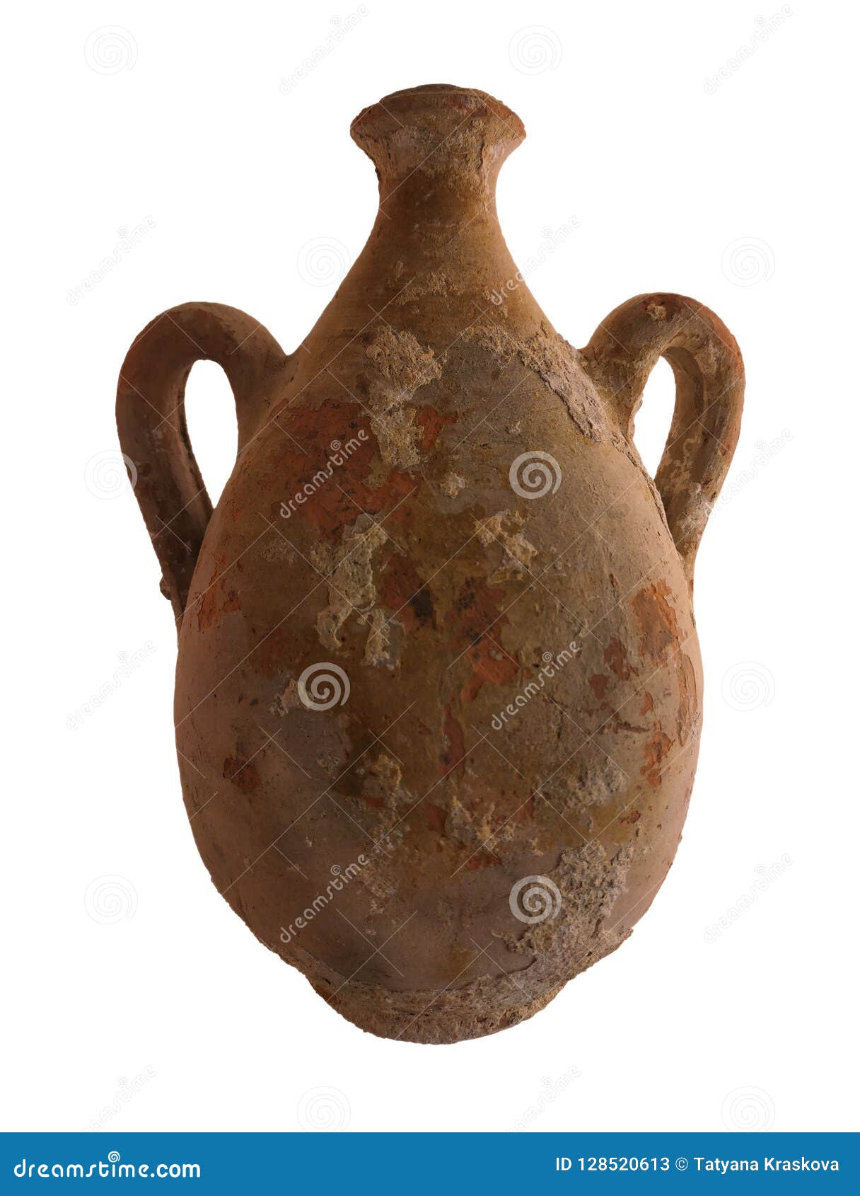 Ancient Clay Amphora Isolated Stock Image - Image of container, roman ...