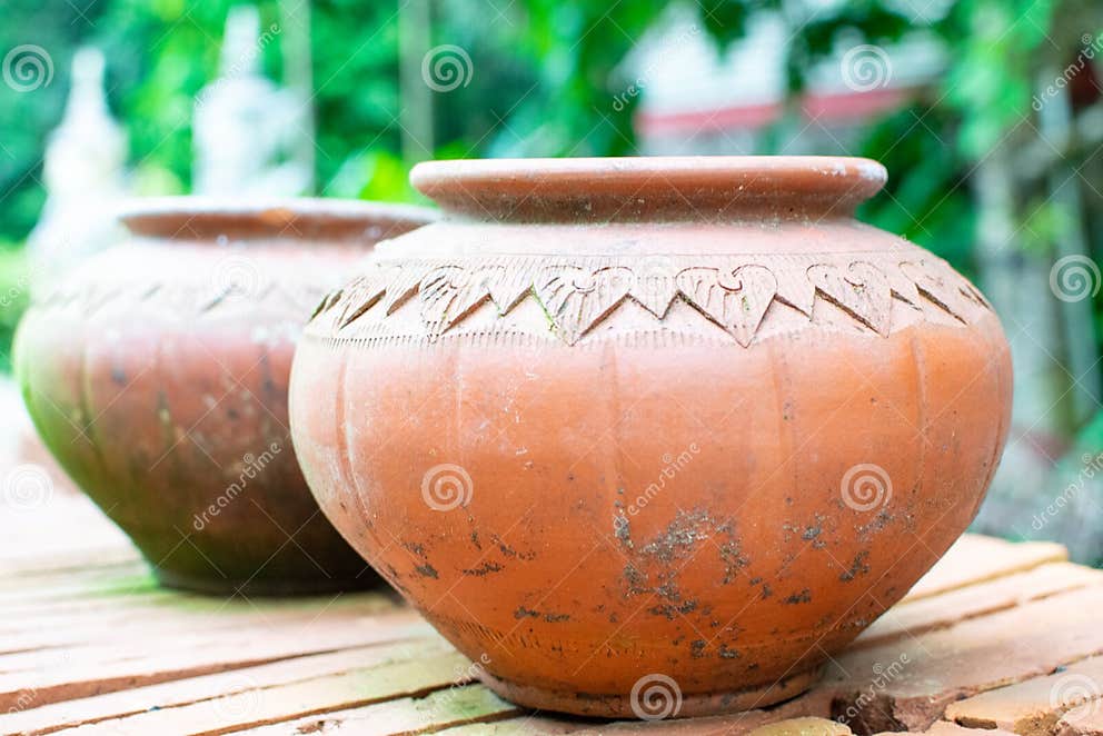 Ancient Clay Jar Can Decoration at Home Stock Photo - Image of empty ...