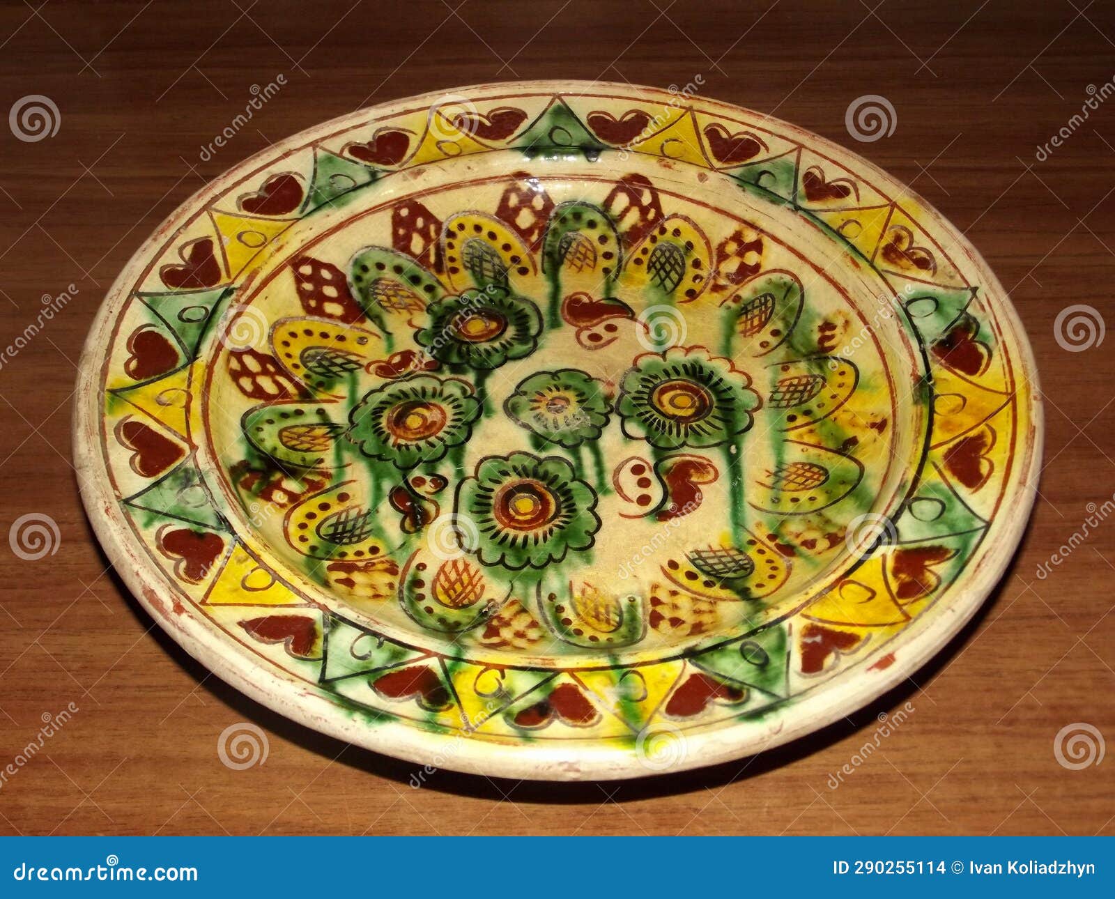 Ancient clay plate stock photo. Image of circle, clay - 290255114