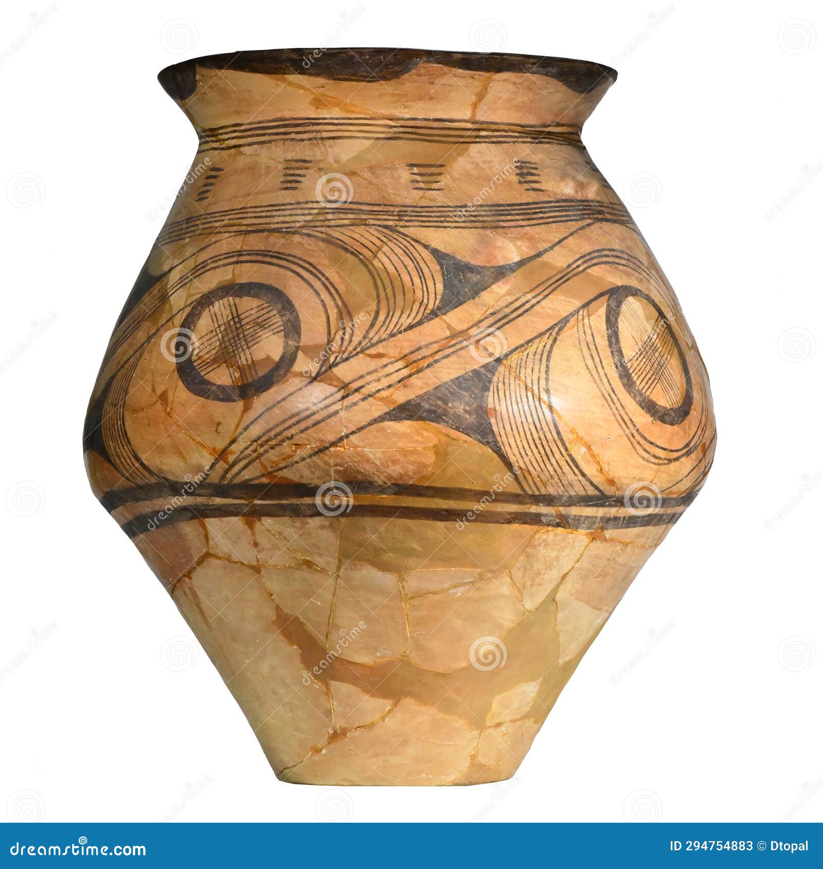 An Ancient Clay Pot with Linear Patterns Trypillia Cultur Stock Image ...
