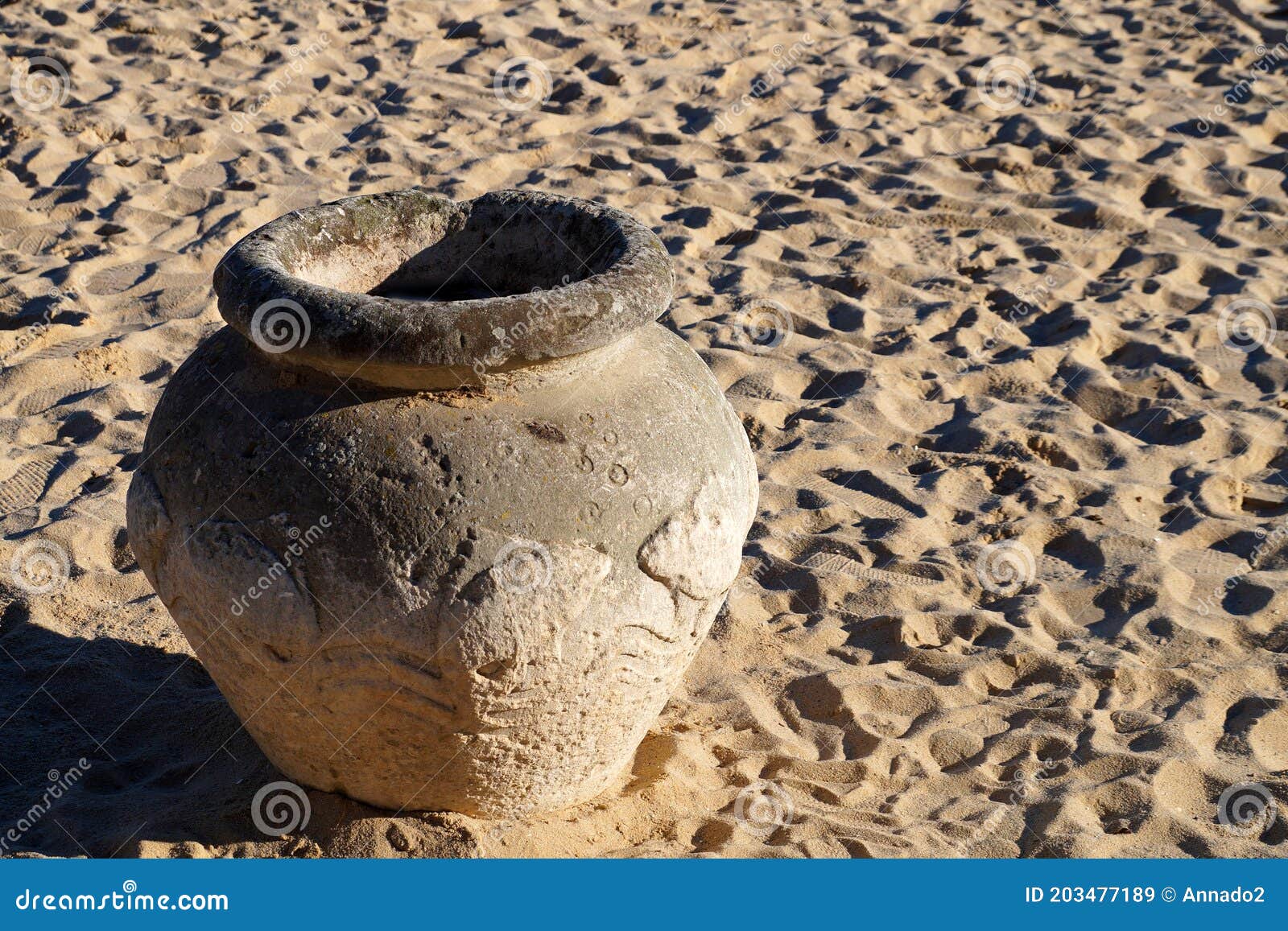 Ancient Clay Pot on the Sand Close-up Stock Image - Image of ornate ...