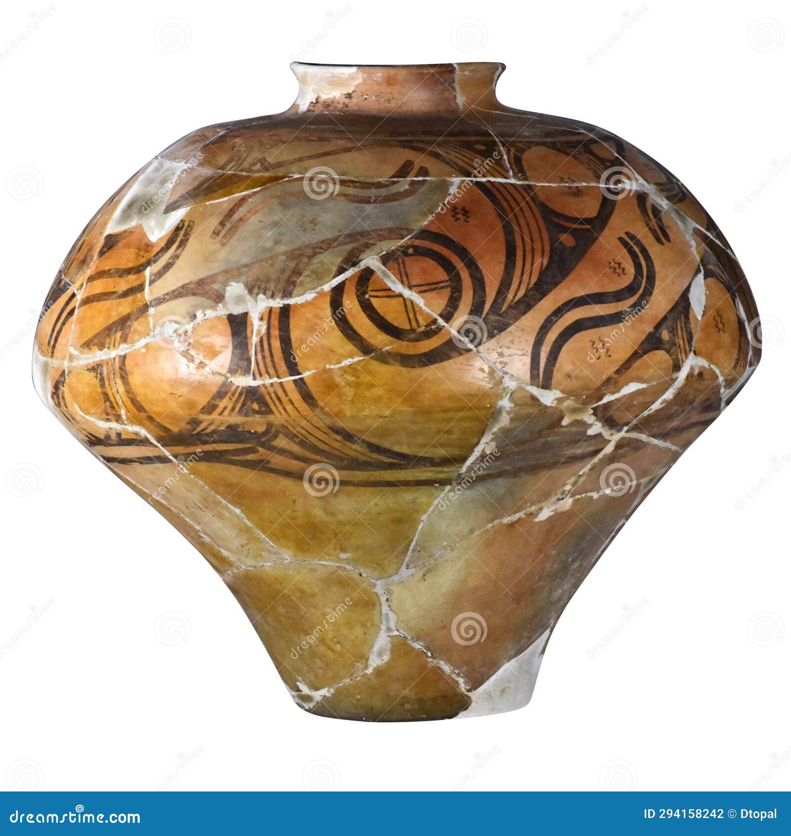 An Ancient Clay Vase with a Graphic Pattern Trypillia Culture on a ...
