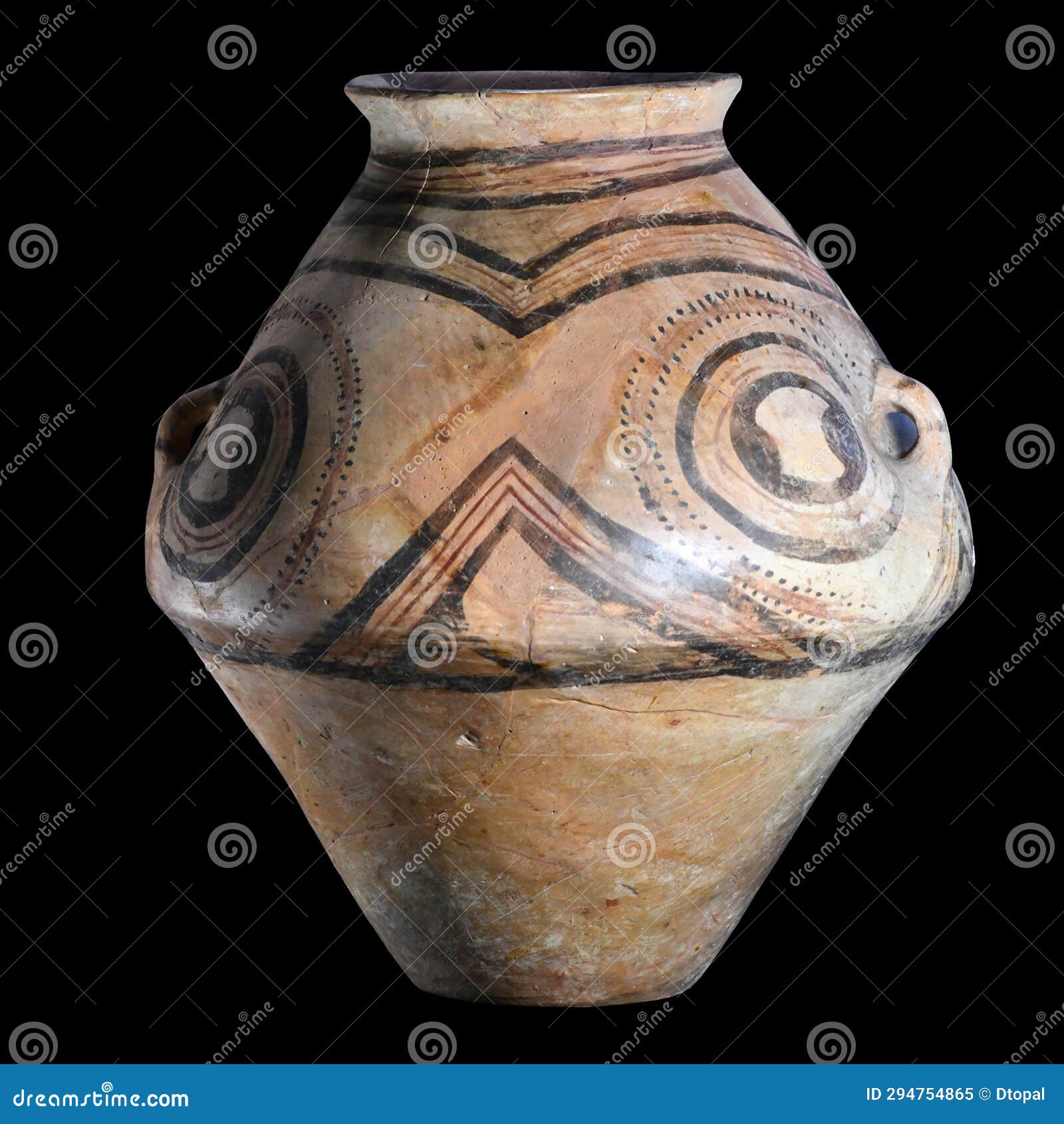 An Ancient Clay Vase with Linear Patterns Trypillia Culture Stock Image ...