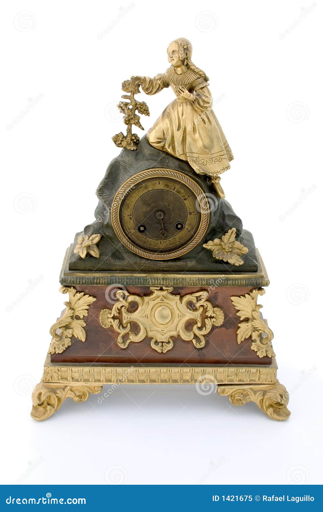 Ancient clock stock image. Image of leaf, design, decorative - 1421675