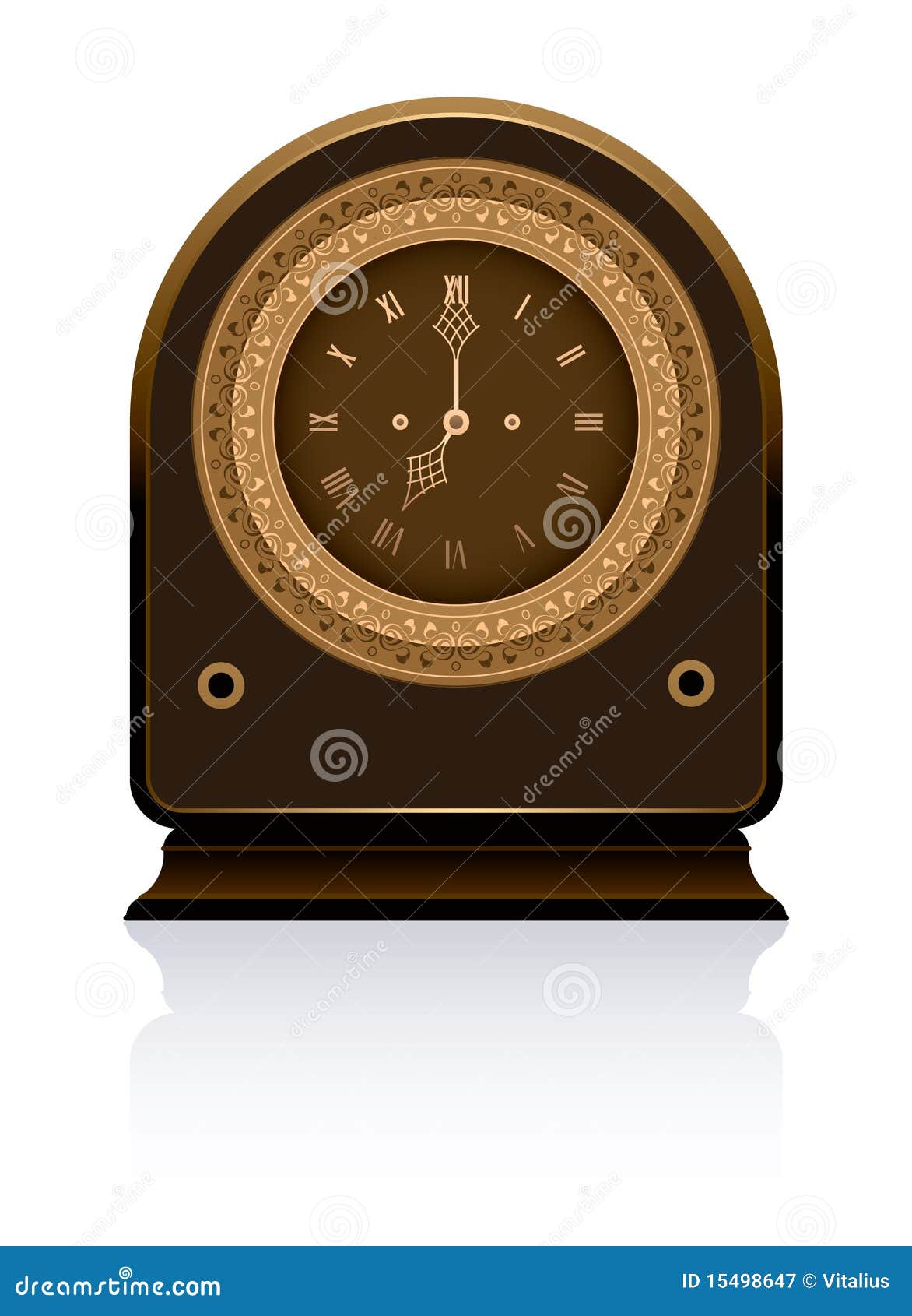 Ancient Clock With Flowers And Butterfly. Elegant Classic Stained Glass ...