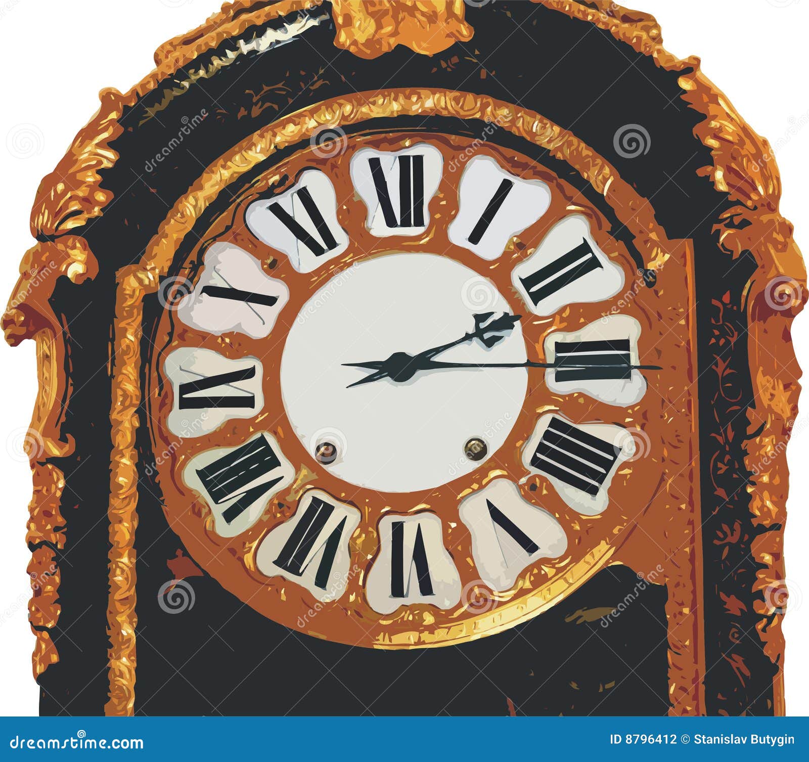 Ancient clock stock illustration. Illustration of clock - 8796412