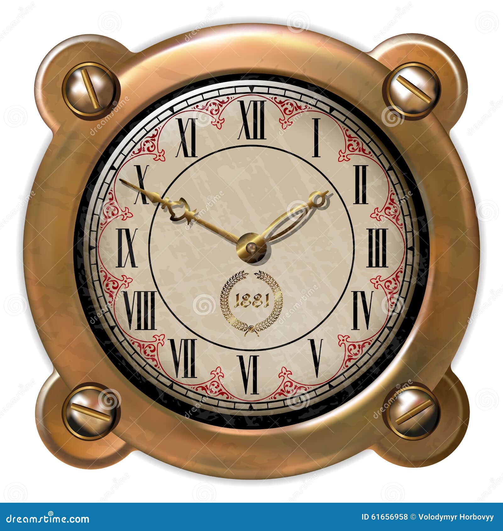 Ancient clock ector stock vector. Illustration of needle - 61656958