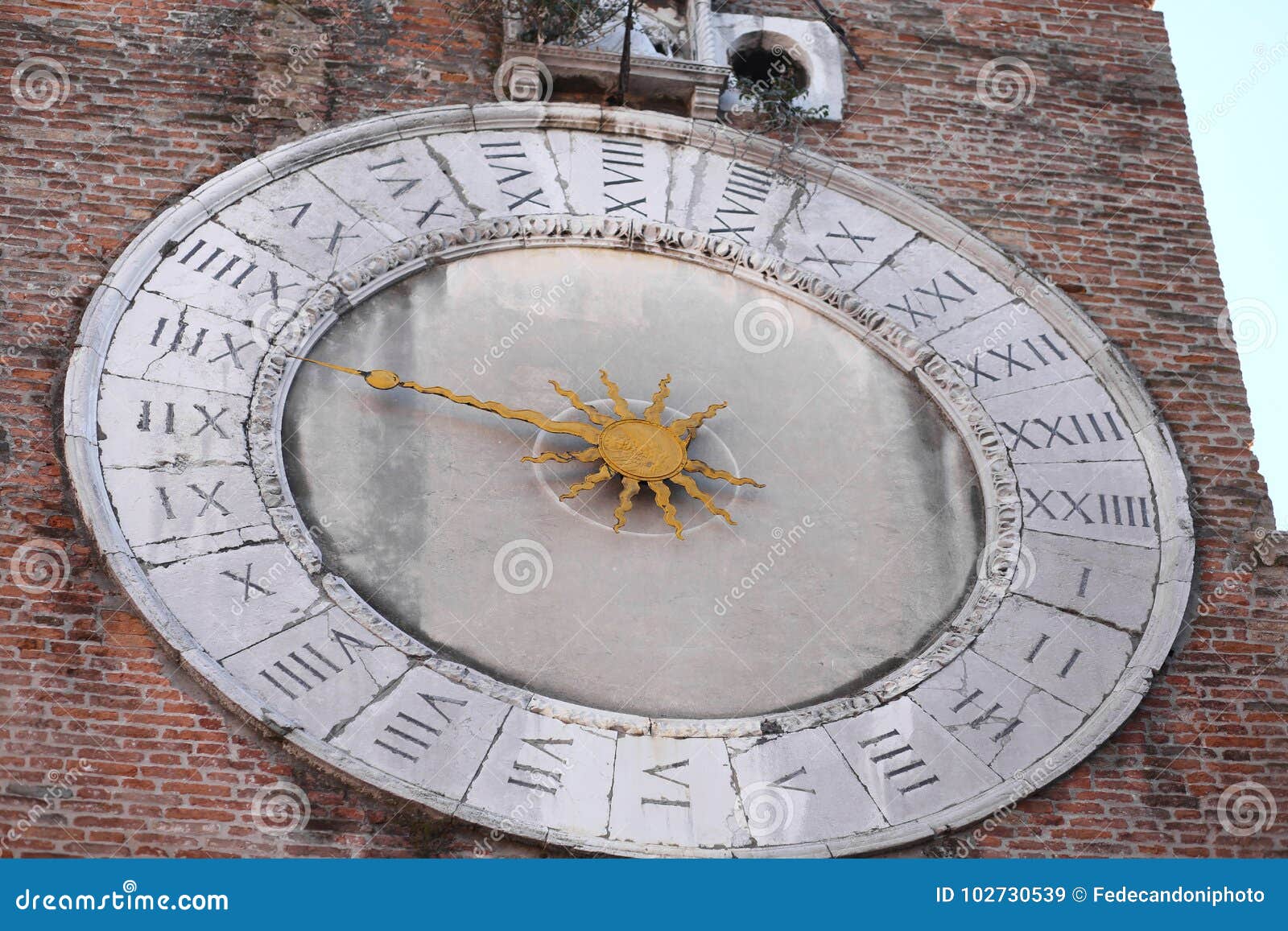 Ancient Clock with 24 Hours Stock Image - Image of clock, text: 102730539