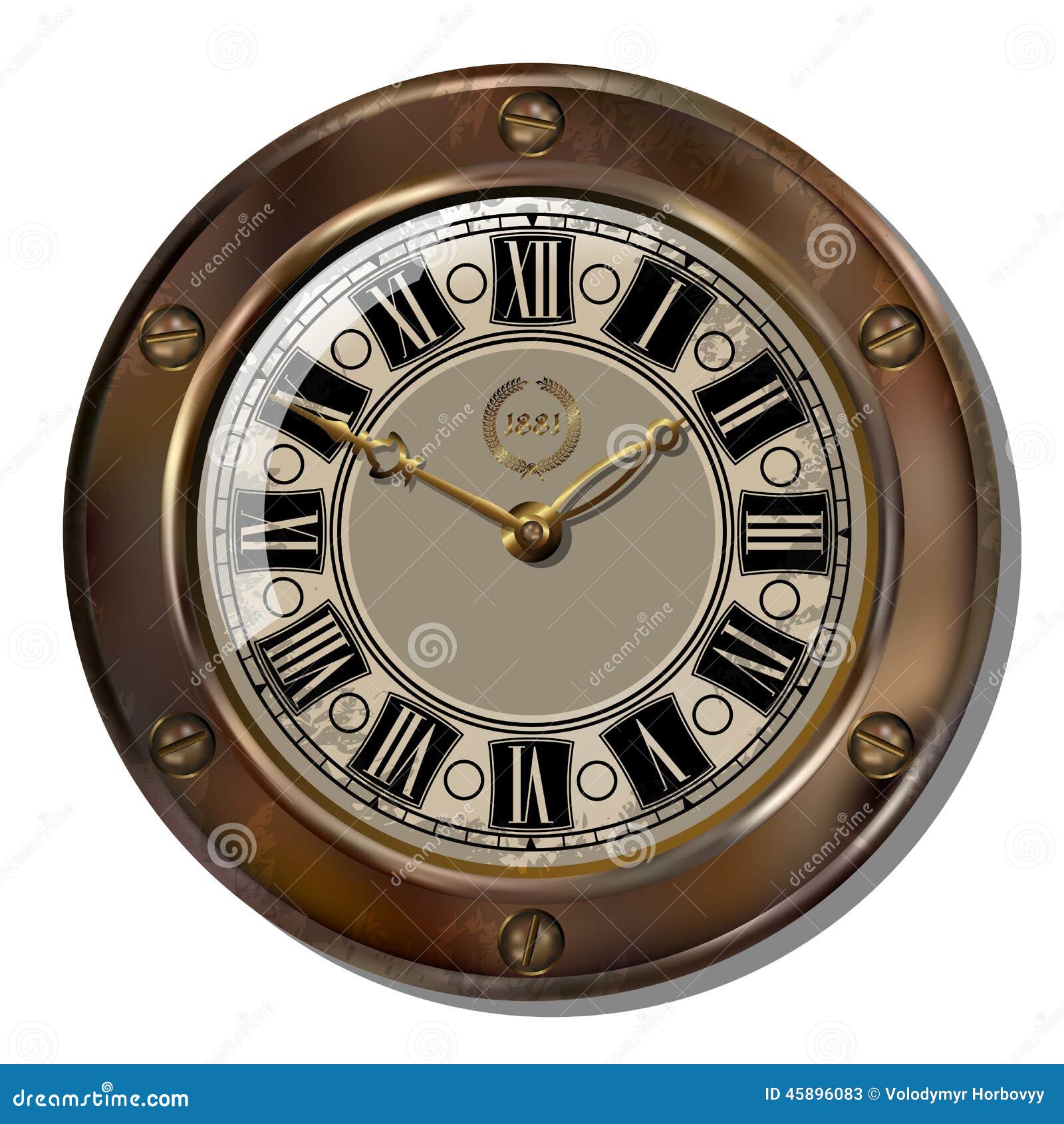 Ancient clock stock vector. Illustration of hydrometer - 45896083