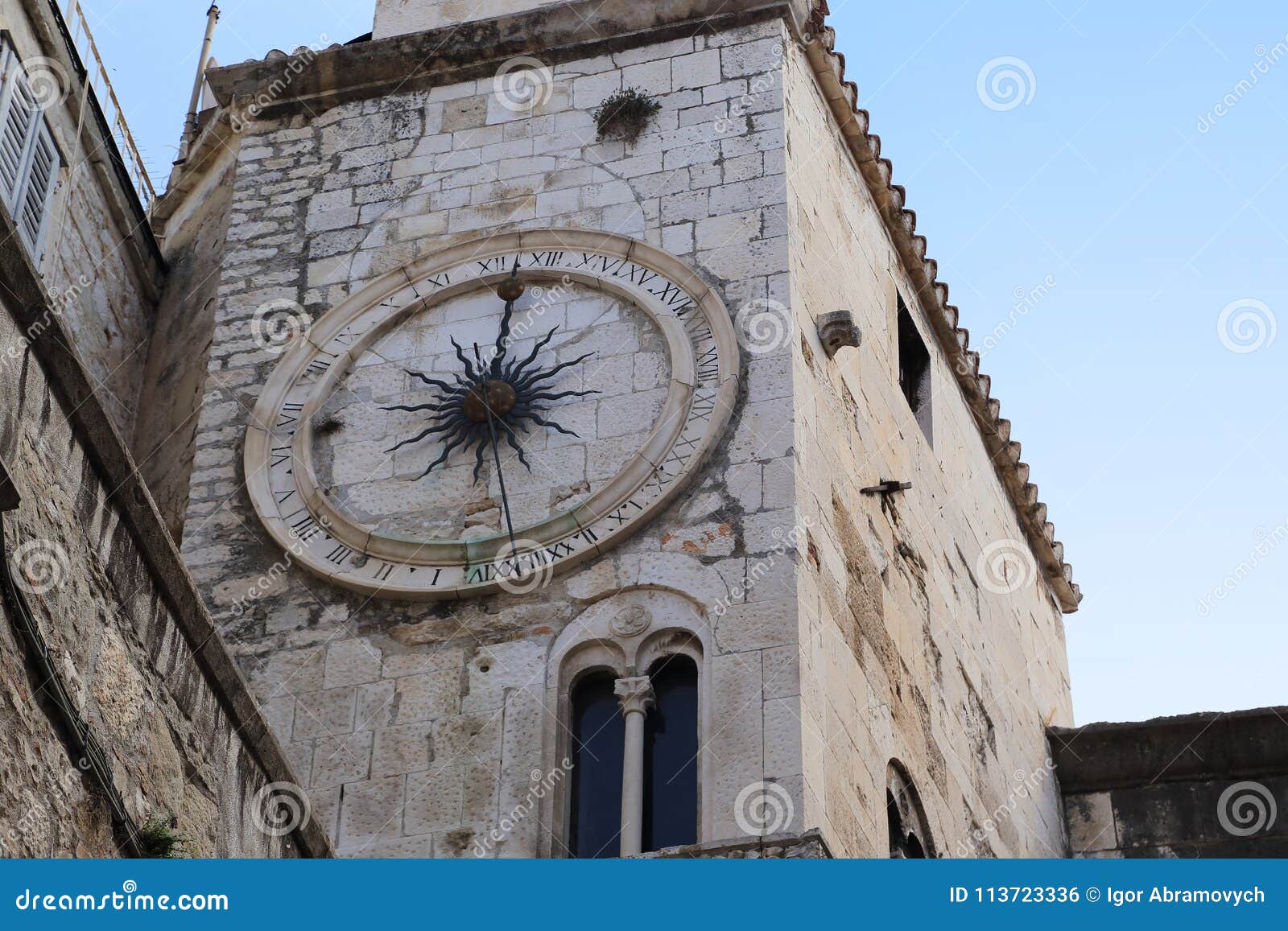 The Ancient Clock of the Tower in Split, Croatia Editorial Photo ...
