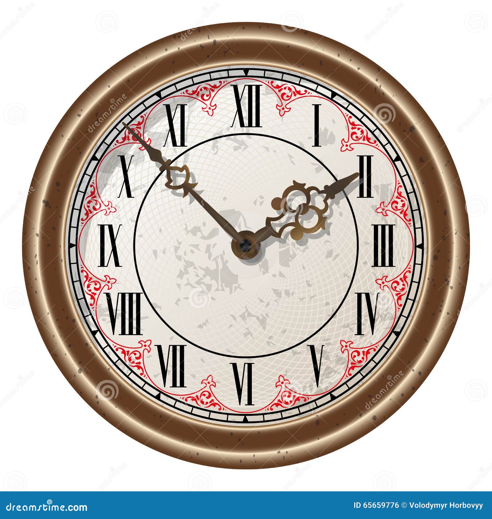 Ancient clock vector stock vector. Illustration of antique - 65659776