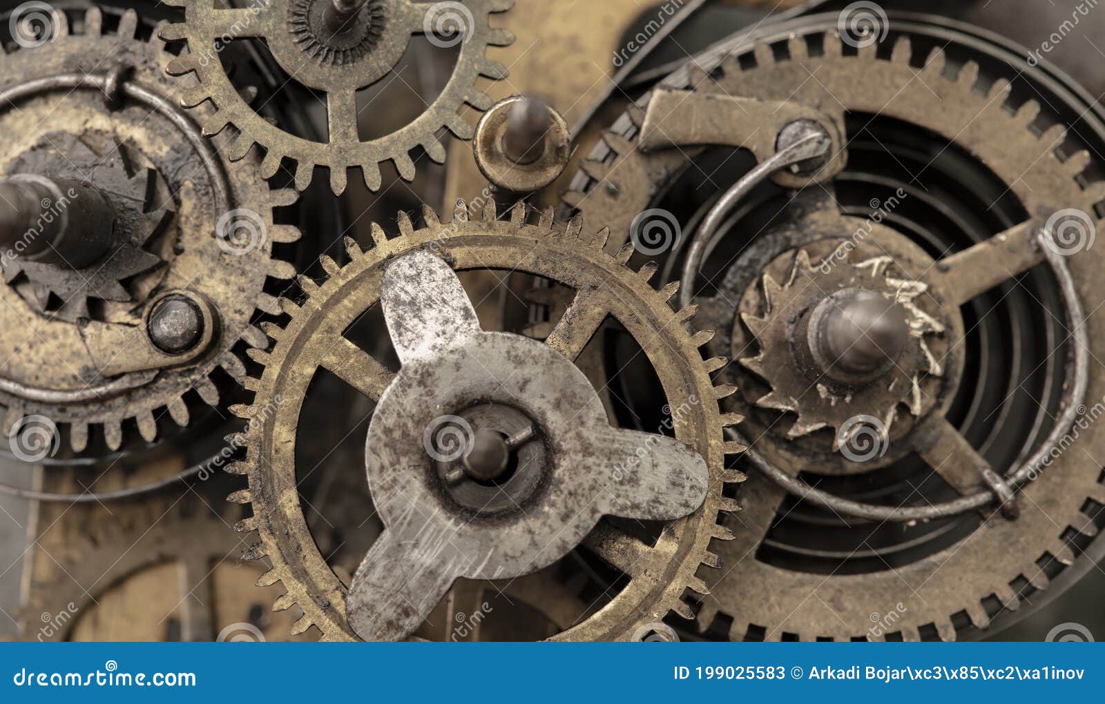 Ancient Clockwork, Old Gears Mechanism Stock Image - Image of clock ...