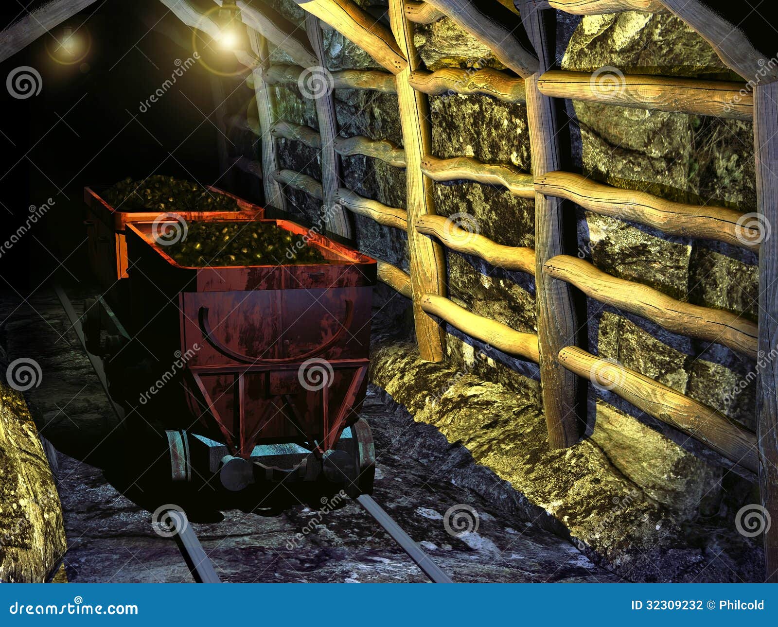Ancient coal mine stock illustration. Illustration of machine - 32309232
