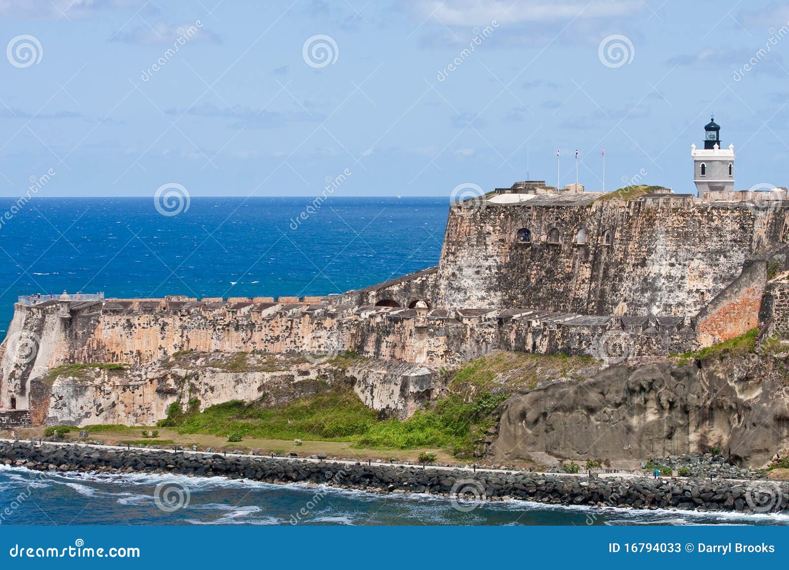 Ancient Coastal Fort in Puerto Rico Stock Image - Image of tropical ...