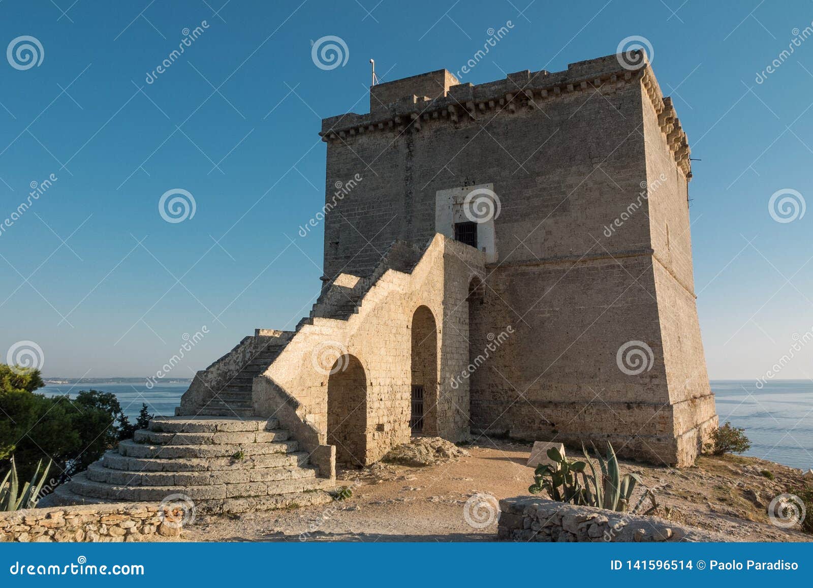 Ancient Coastal Watchtower in Puglia Italy. Stock Photo - Image of ...