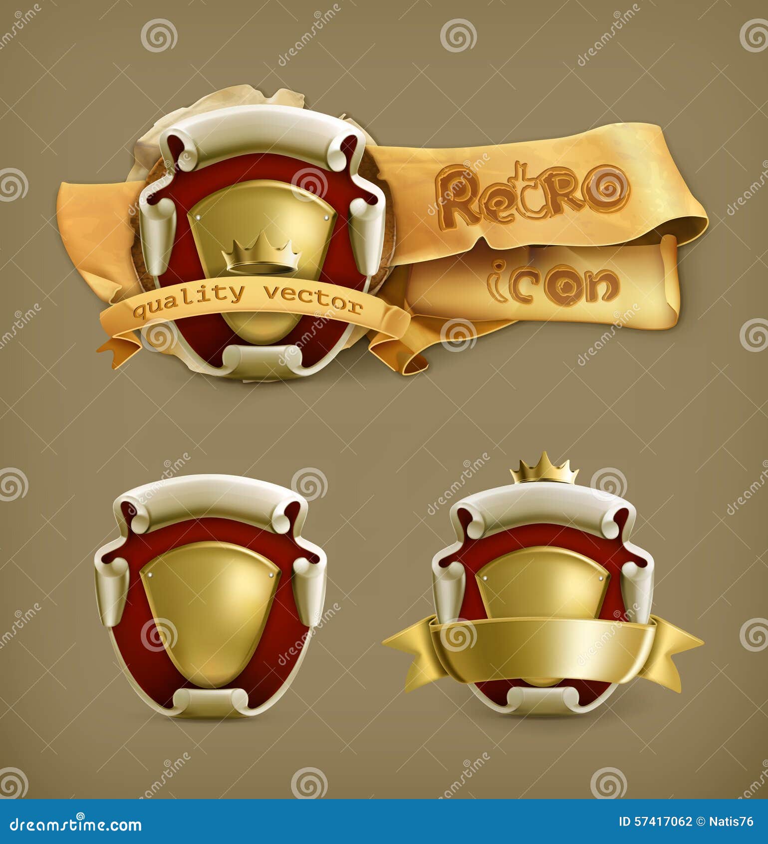 Ancient coat of arms stock vector. Illustration of label - 57417062