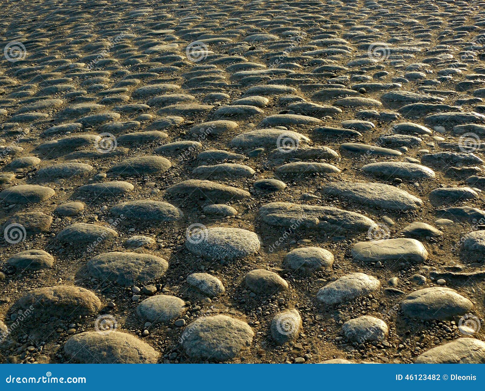 Ancient Cobblestone Pavement Stock Photo - Image of road, lighting ...