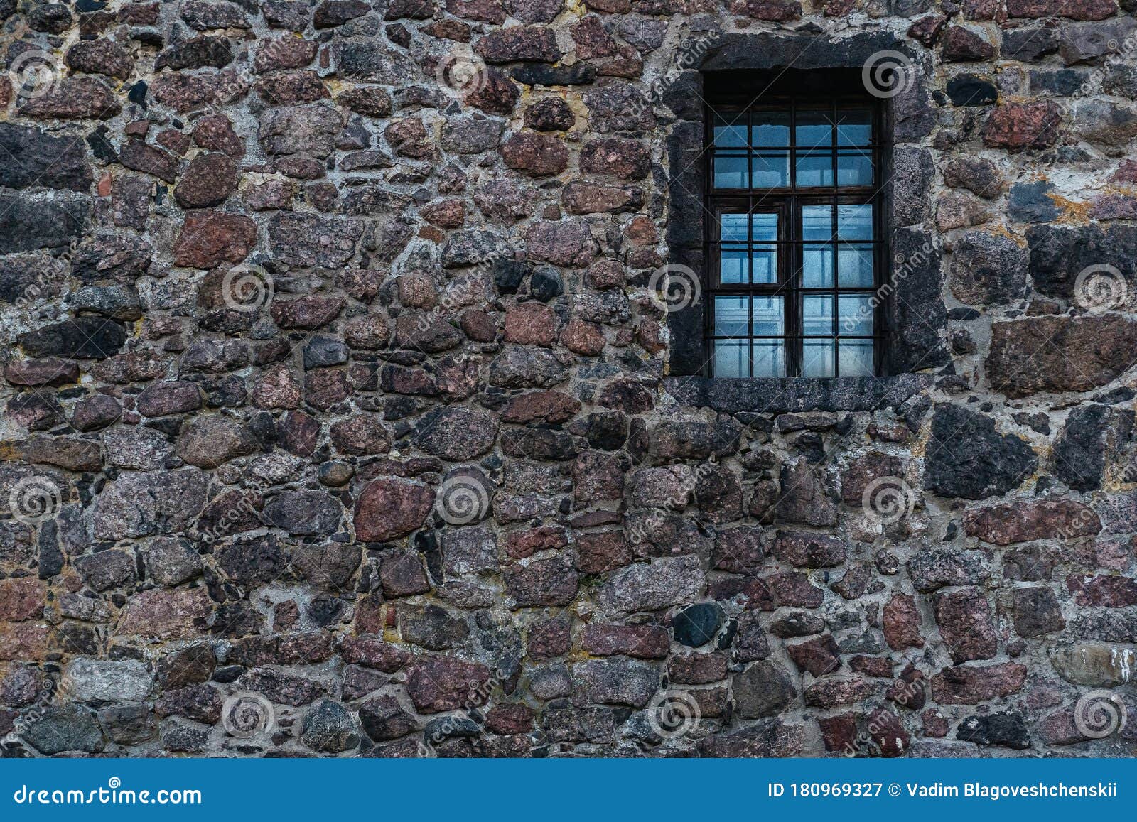 The Ancient Cobblestone Wall and Window Stock Image - Image of orange ...