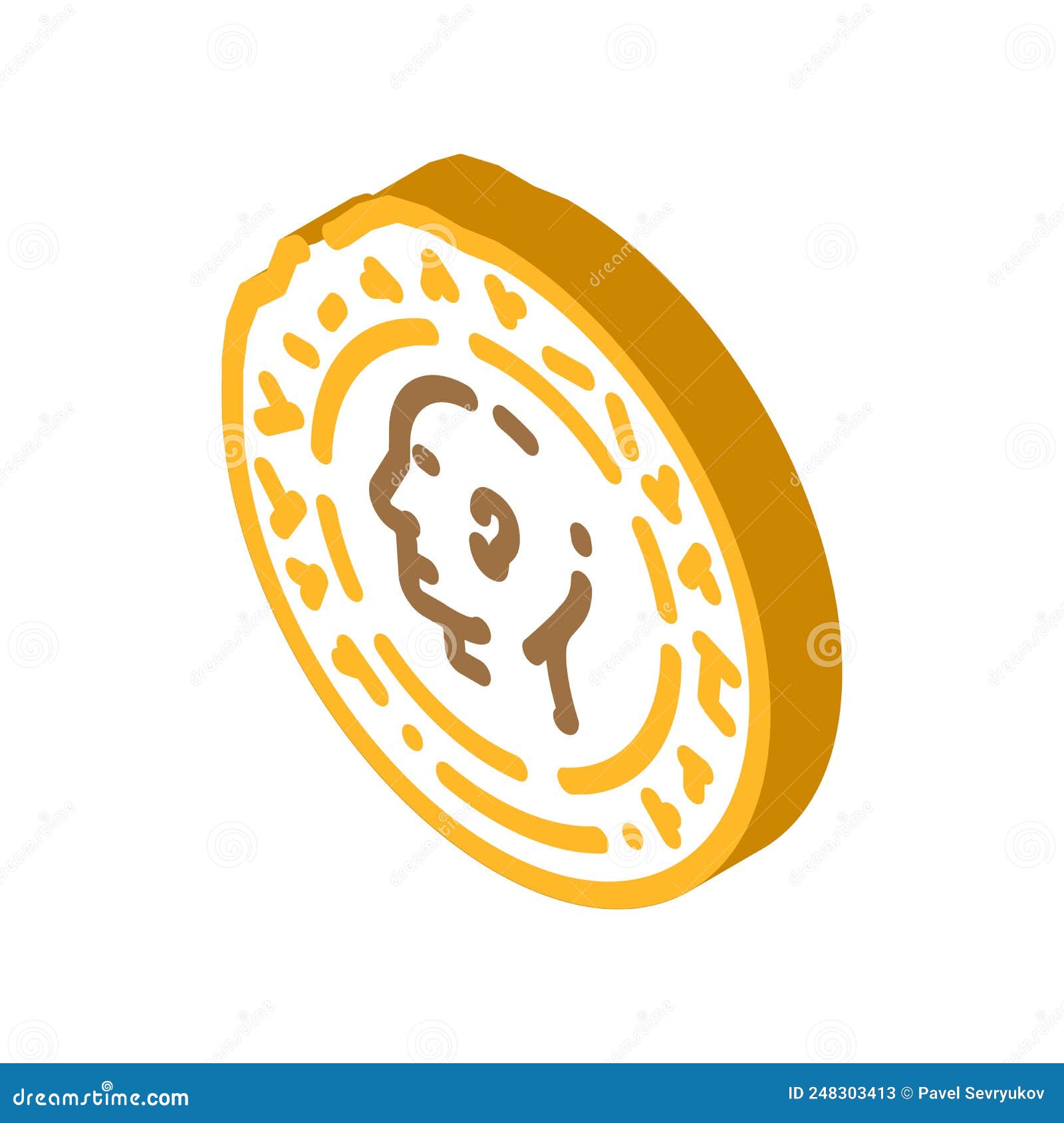 Ancient Coin Isometric Icon Vector Illustration Stock Illustration ...