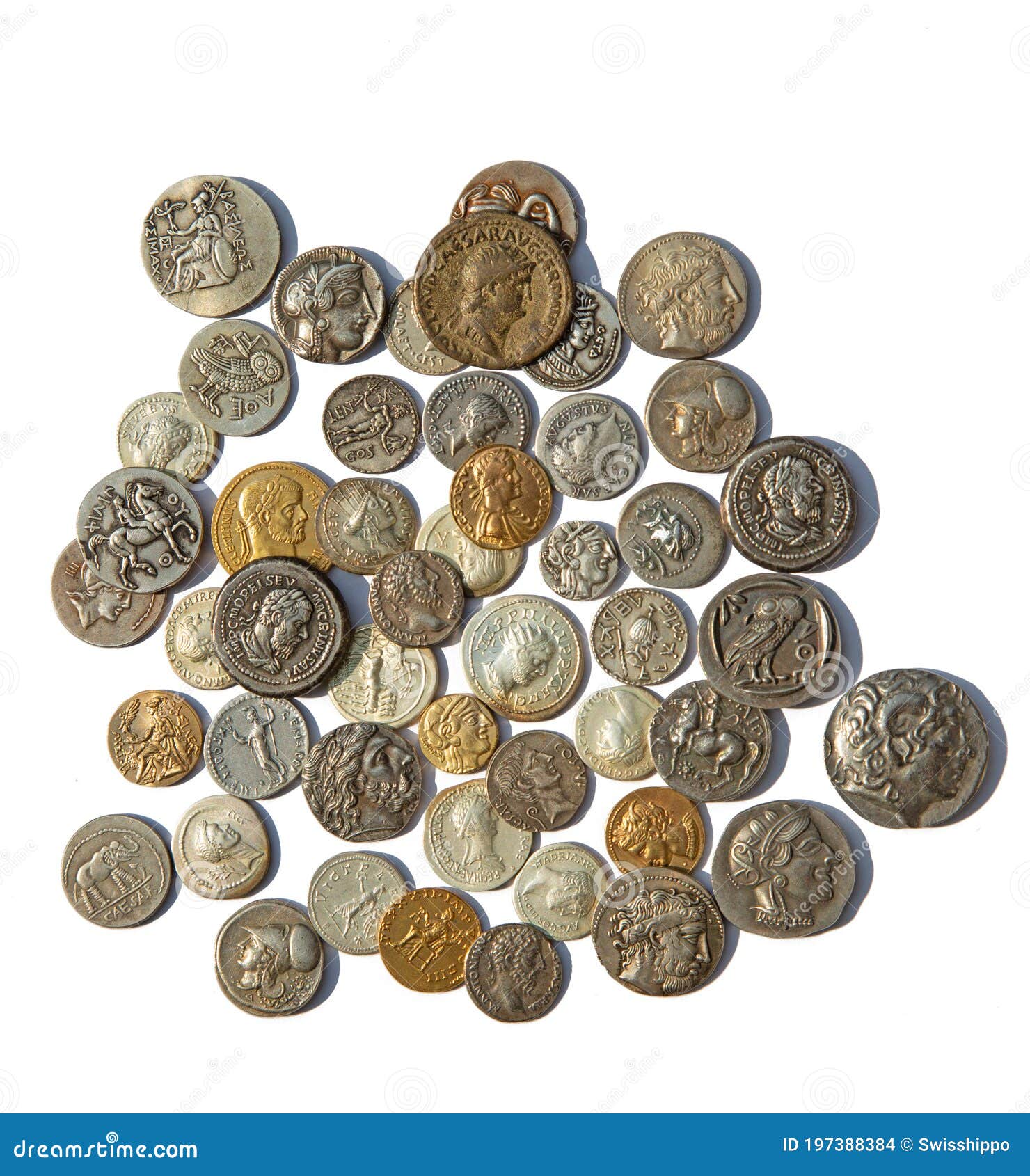 Ancient coins collection stock photo. Image of caesar - 197388384
