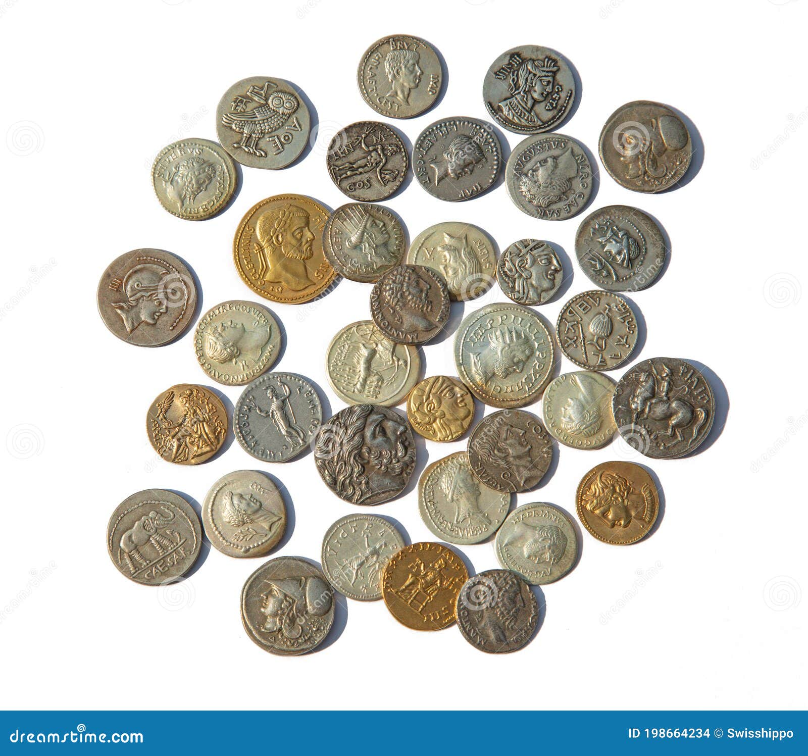 Ancient coins collection stock photo. Image of discovery - 198664234