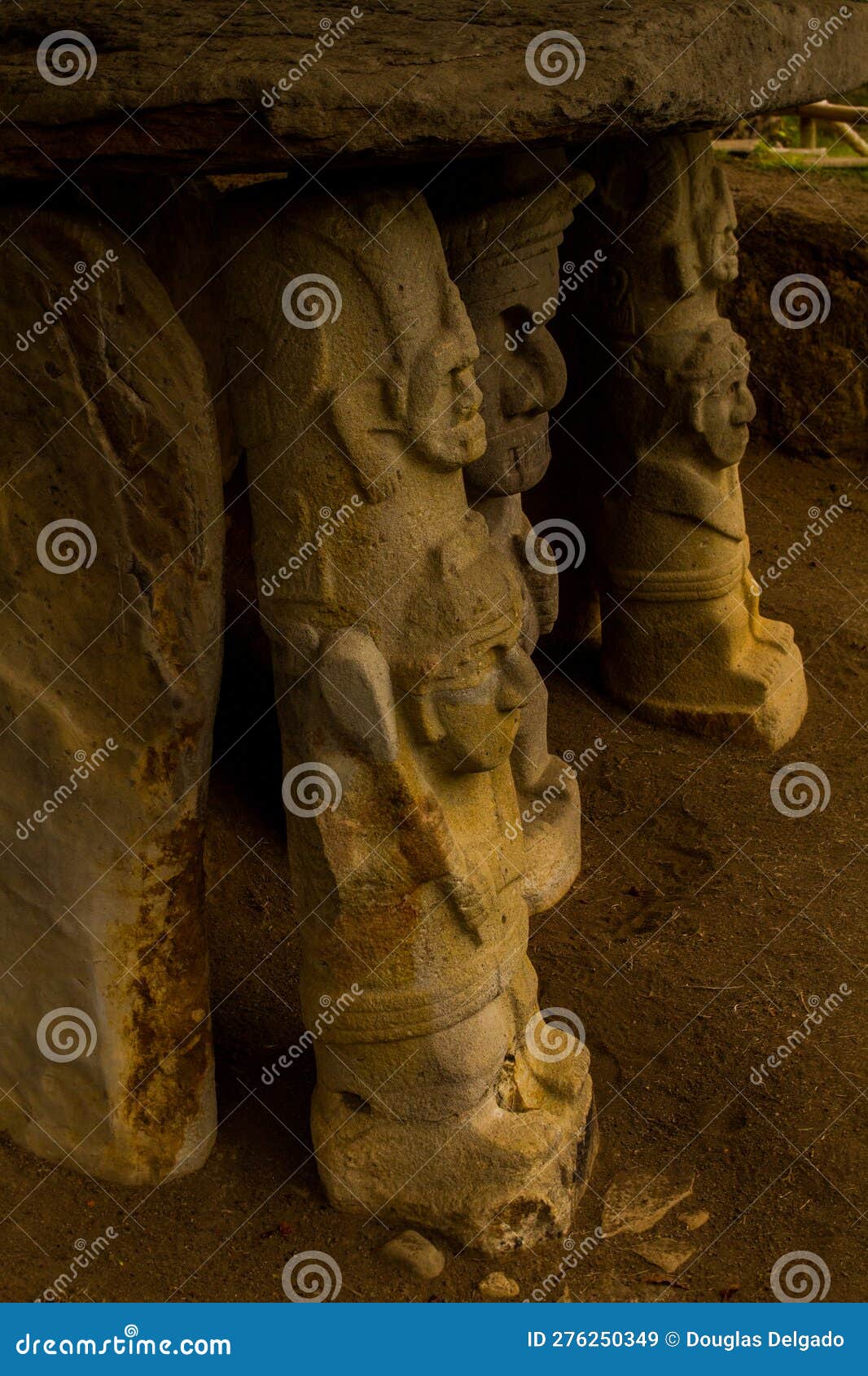 Ancient Colombian Indigenous Statue Hecra in Stone Stock Image - Image ...