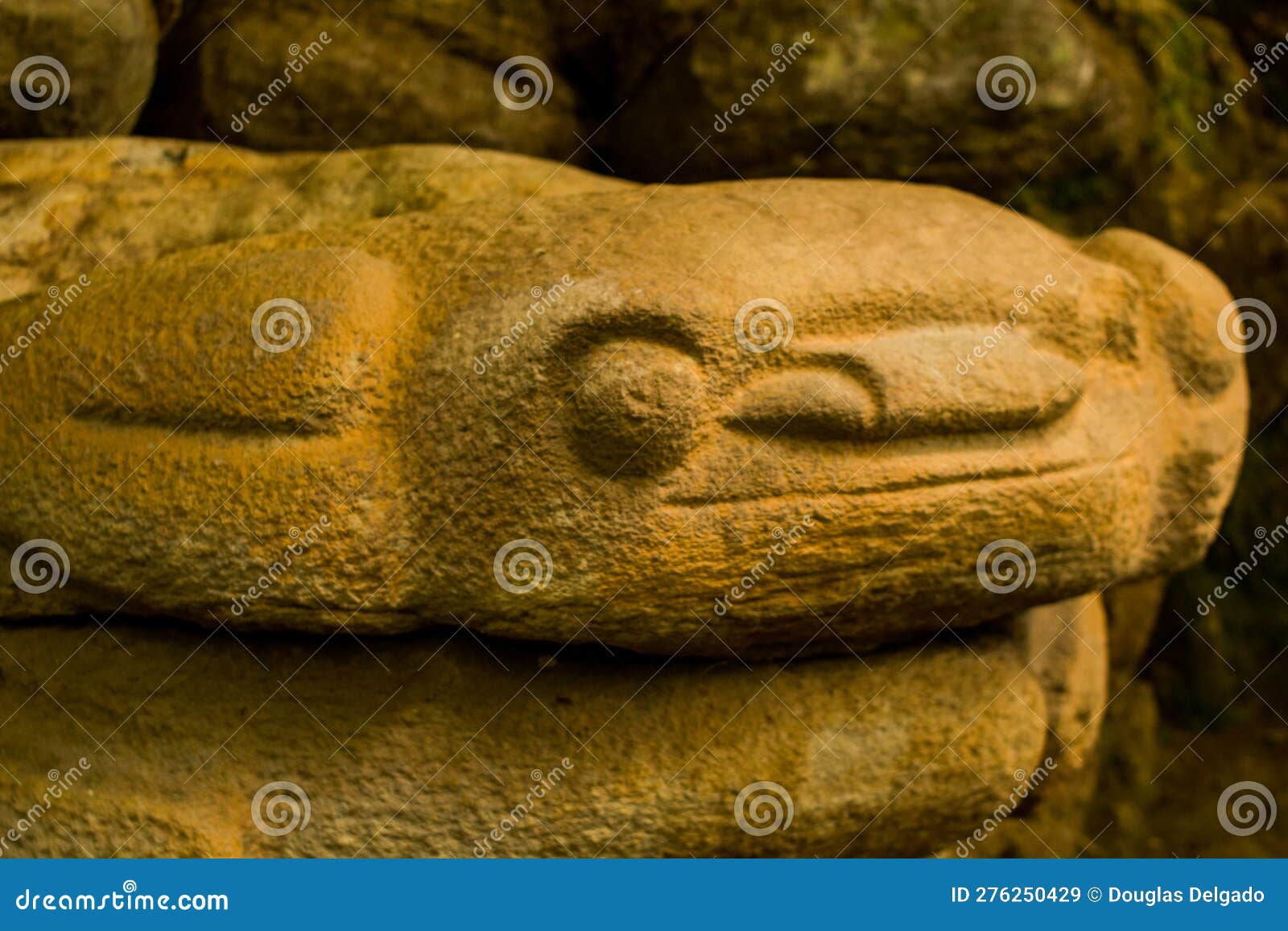 Ancient Colombian Indigenous Statue Hecra in Stone Stock Image - Image ...