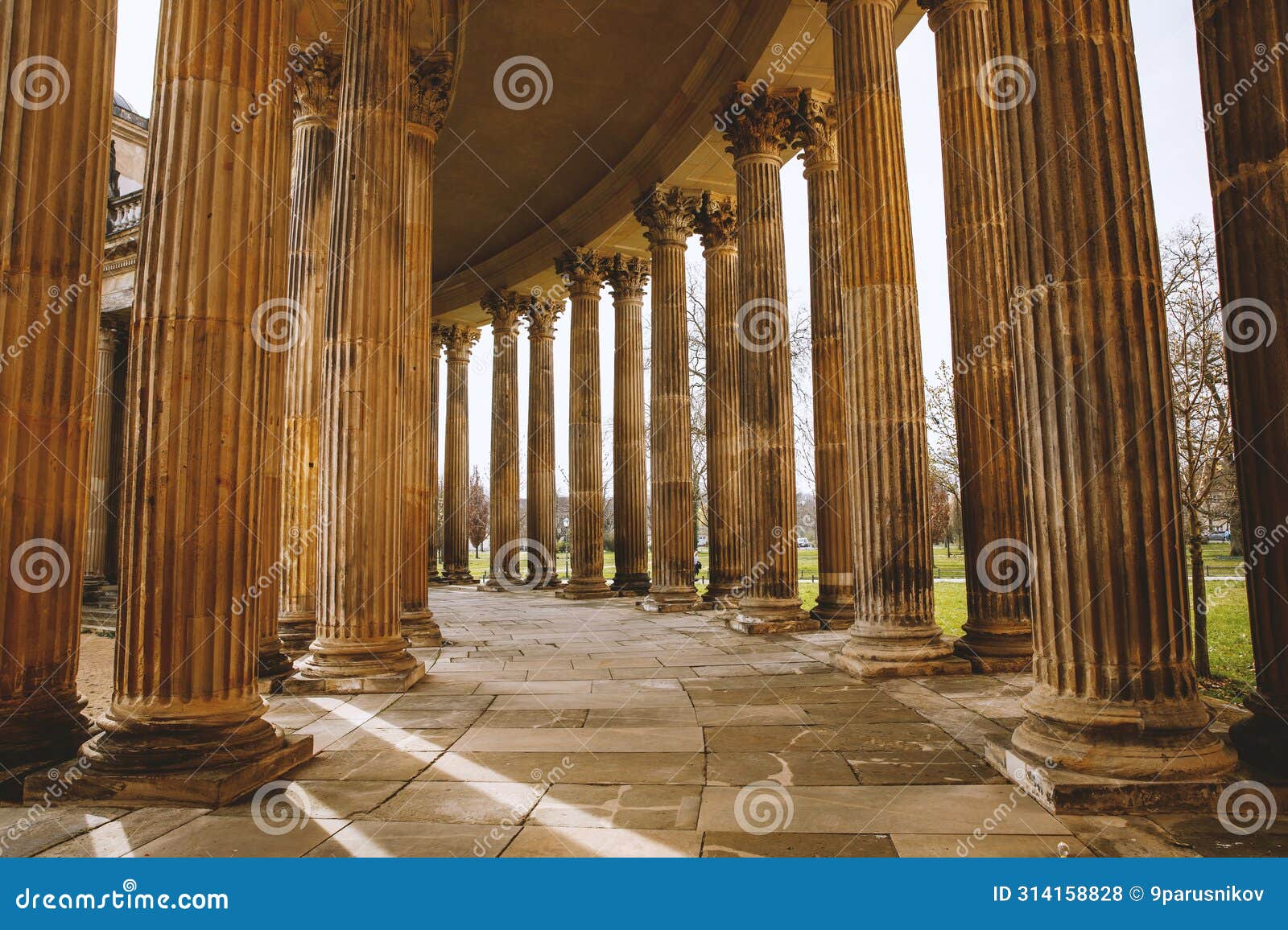 Ancient Colonnade, with the Rhythmic Alignment of Weathered Columns ...