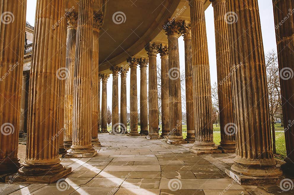 Ancient Colonnade, with the Rhythmic Alignment of Weathered Columns ...