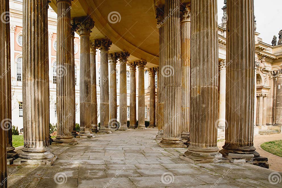 Ancient Colonnade, with the Rhythmic Alignment of Weathered Columns ...