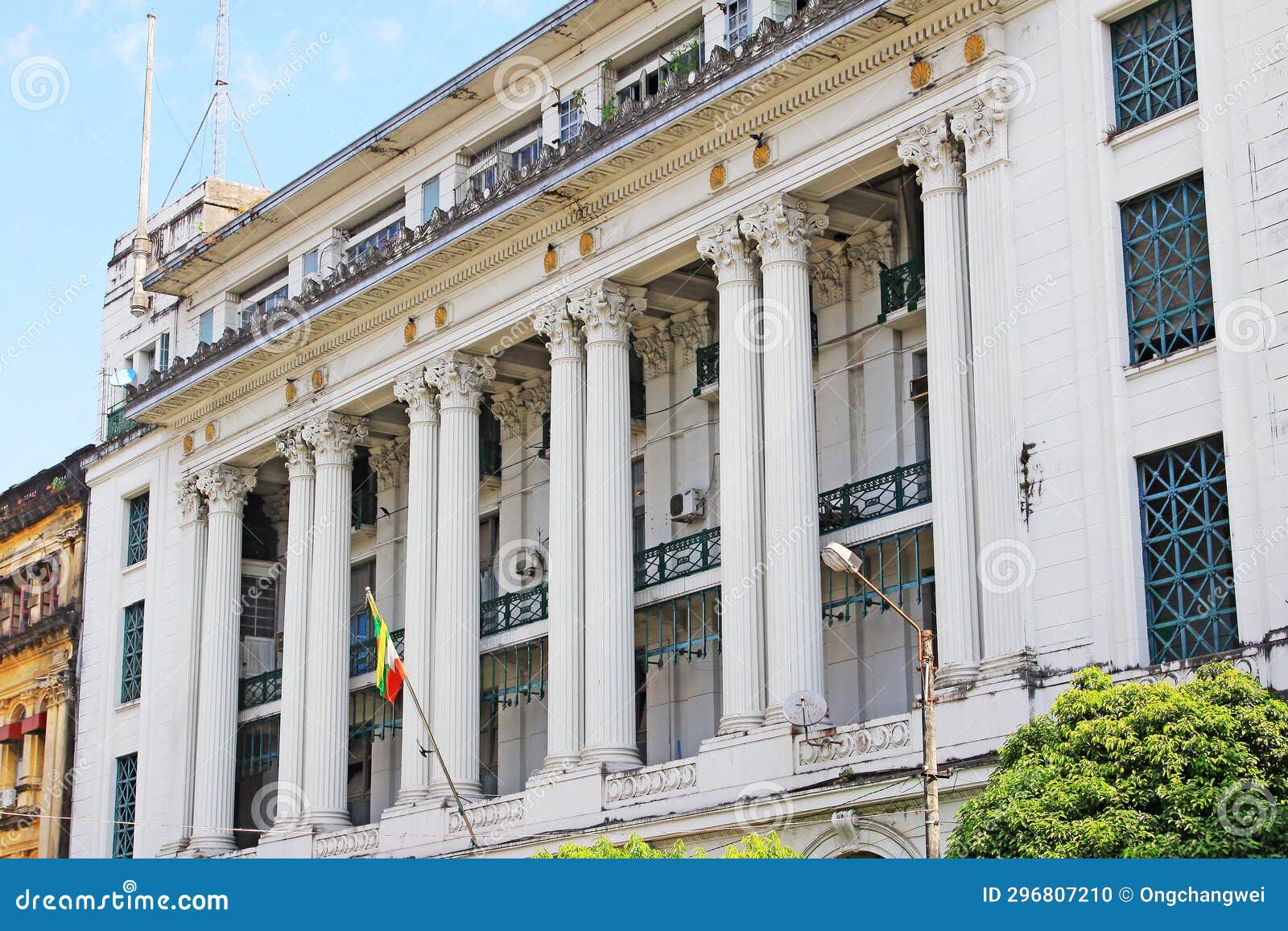 Colony Building in Yangon, Yangon, Myanmar Stock Photo - Image of ...
