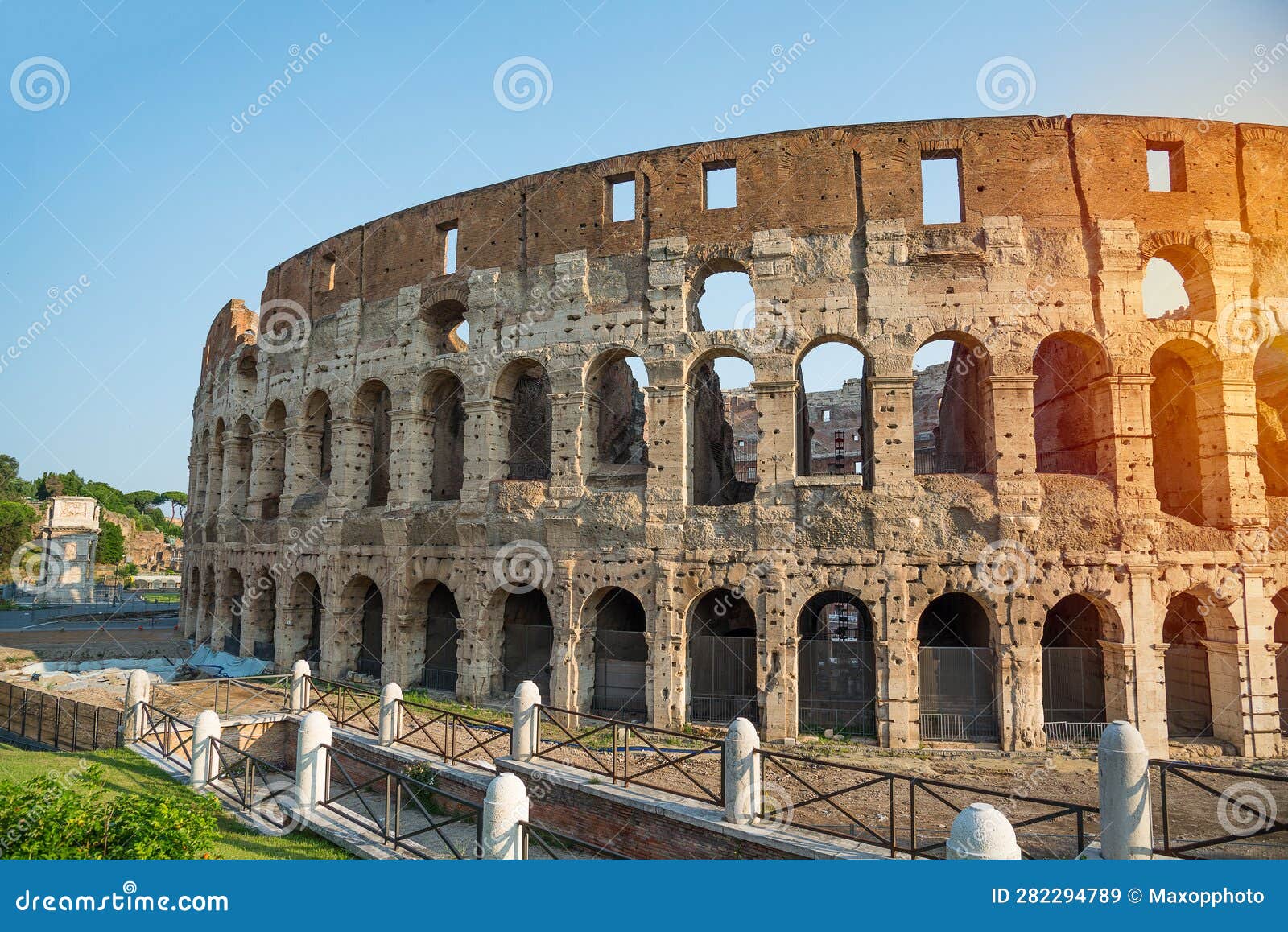 Ancient Colosseum Rome, Italy in the Morning Stock Image - Image of ...