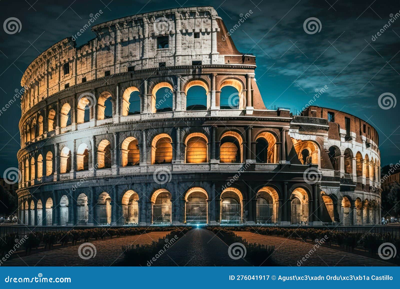 Ancient Colosseum in Rome at Sunset. Created with Generative AI ...