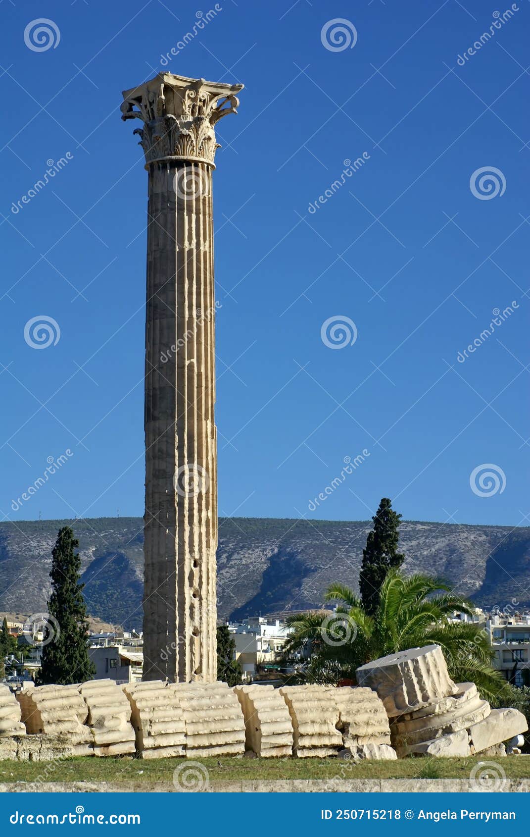 Ancient Column in an Archaeological Park Stock Photo - Image of city ...