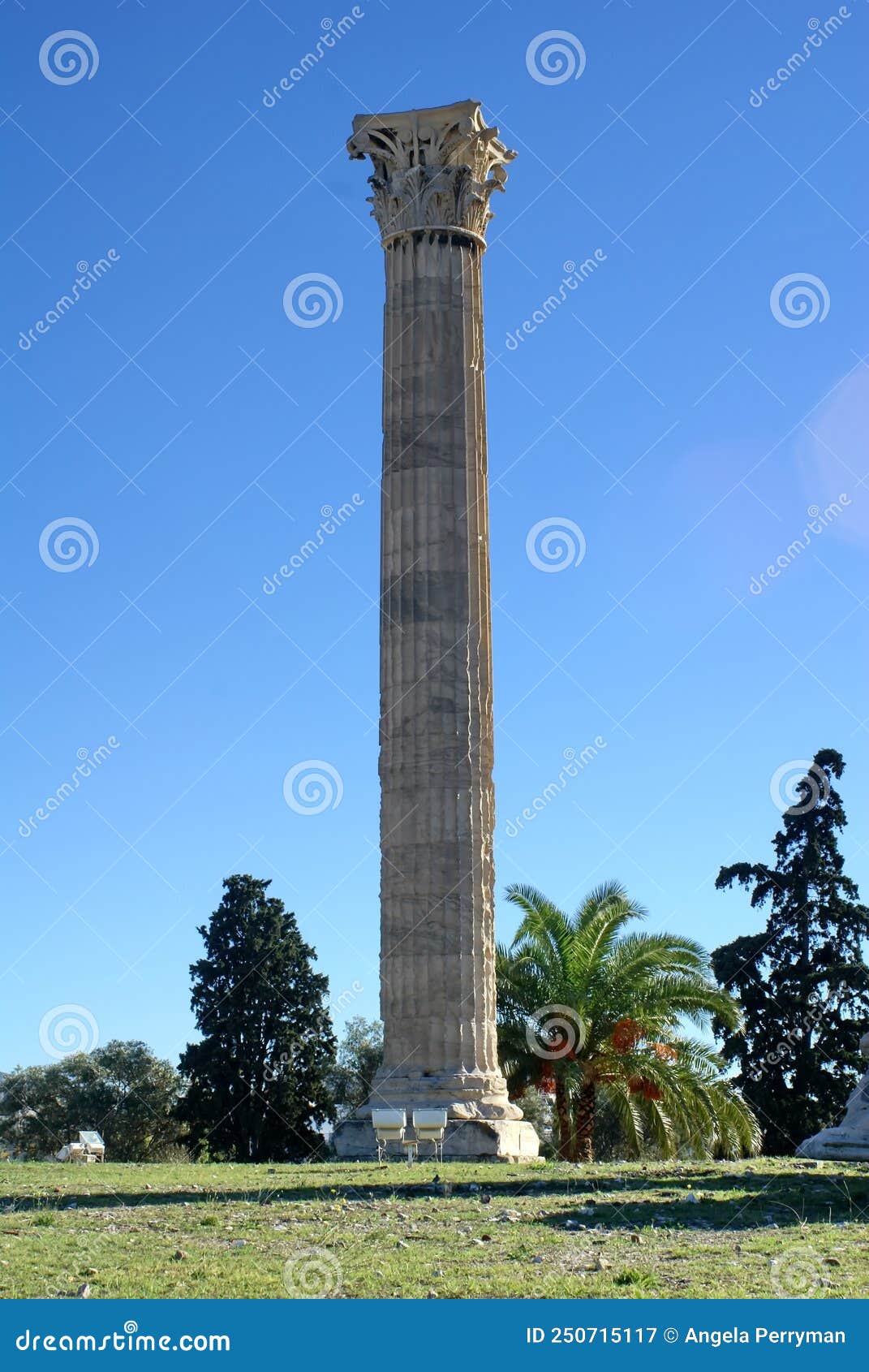 Ancient Column in an Archaeological Park Stock Image - Image of attica ...