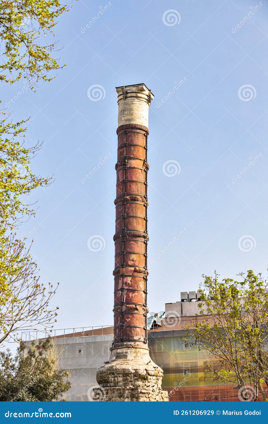 Ancient Column of Constantine the Great in Istanbul Stock Image - Image ...