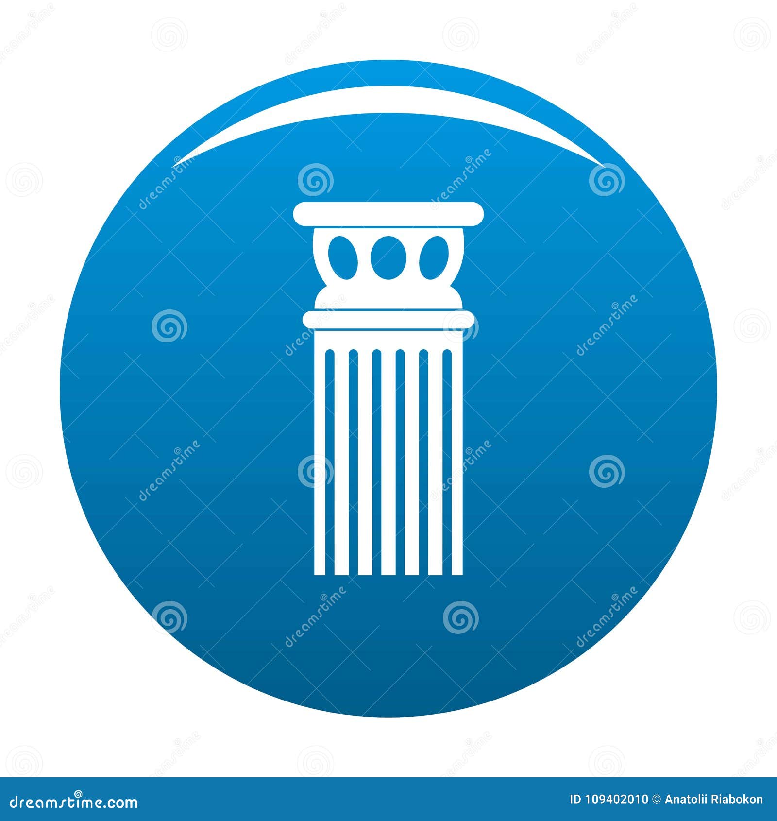 Ancient Column Icon Blue Vector Stock Vector - Illustration of ...