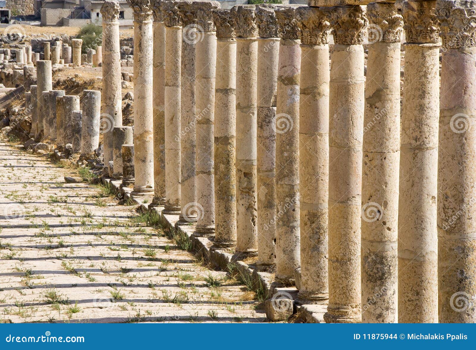 Ancient columns stock photo. Image of monument, jerash - 11875944